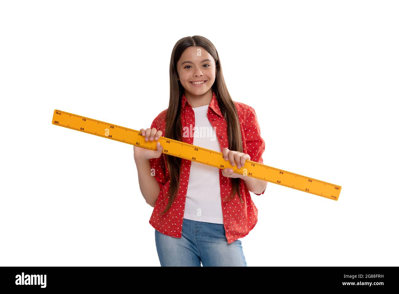 kid study math. stem disciplines. measure the size. trigonometry ...