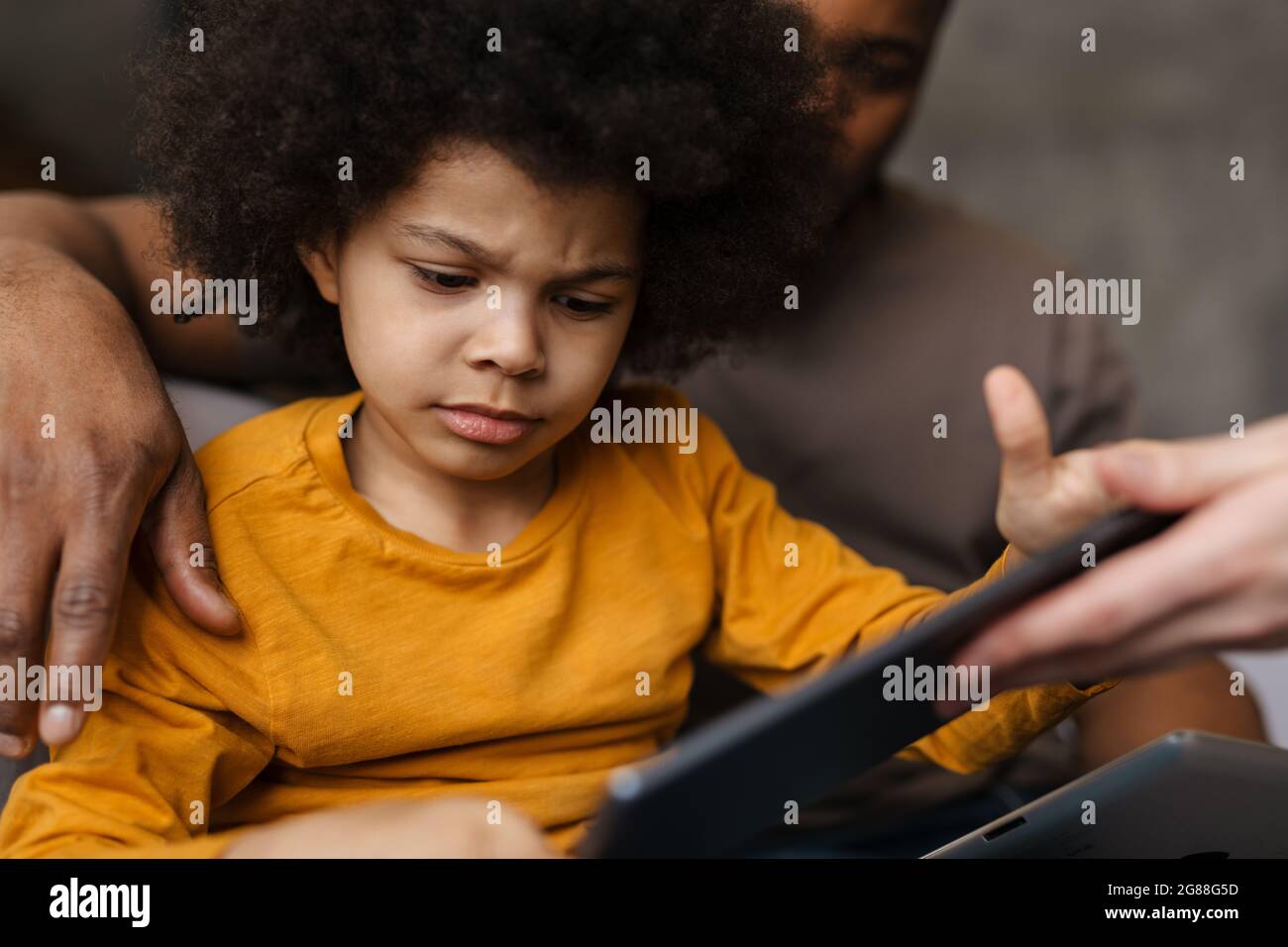 Father and son with computers hi-res stock photography and images - Alamy