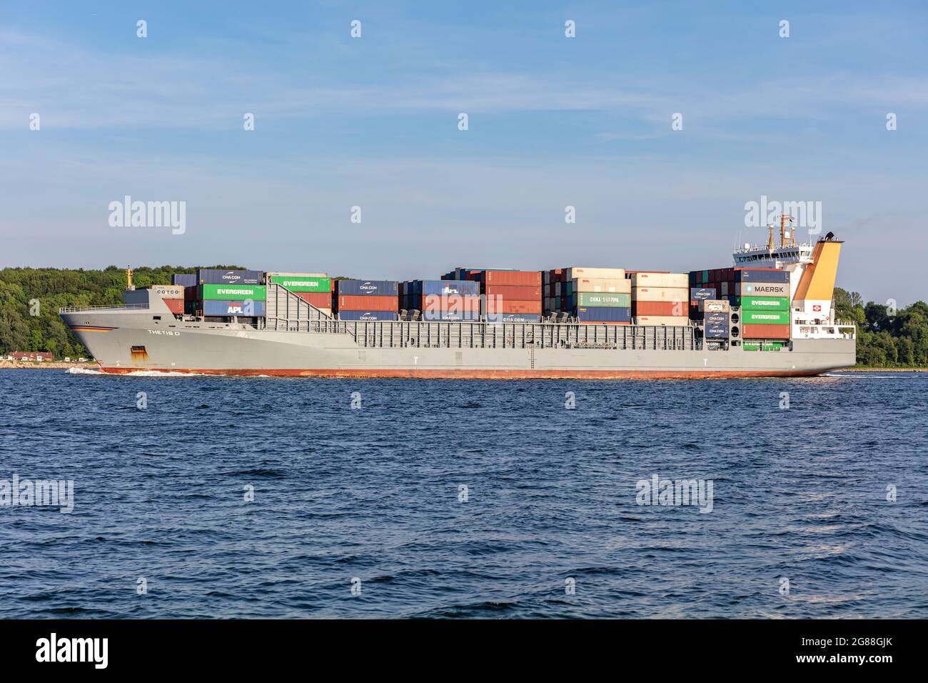 container ship THETIS D in the Kiel Fjord Stock Photo - Alamy