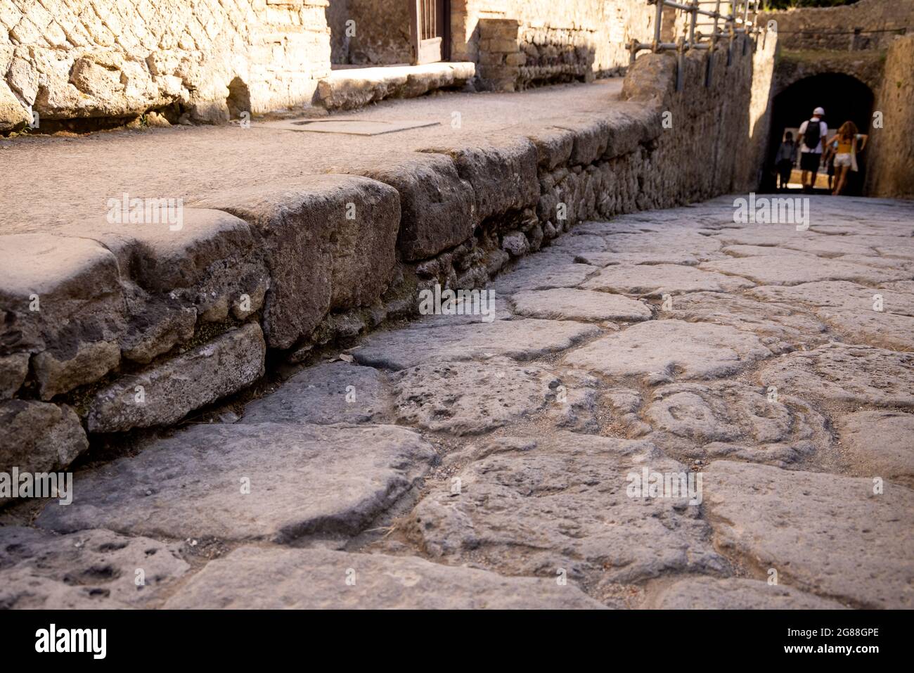Ancient walking path stones texture. Ruins of ancient roman town ...