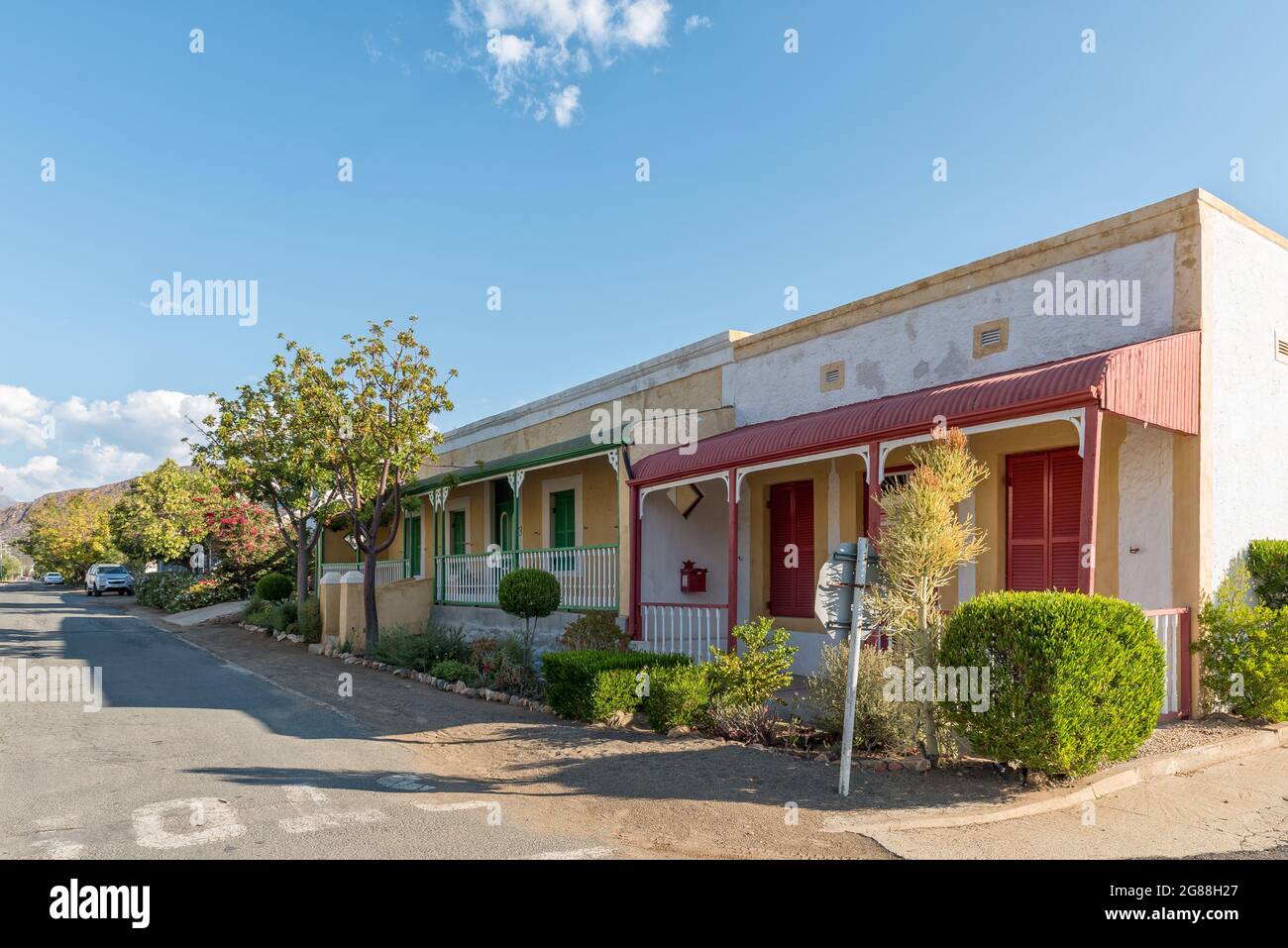 PRINCE ALBERT, SOUTH AFRICA - APRIL 20, 2021: A street scene, with ...