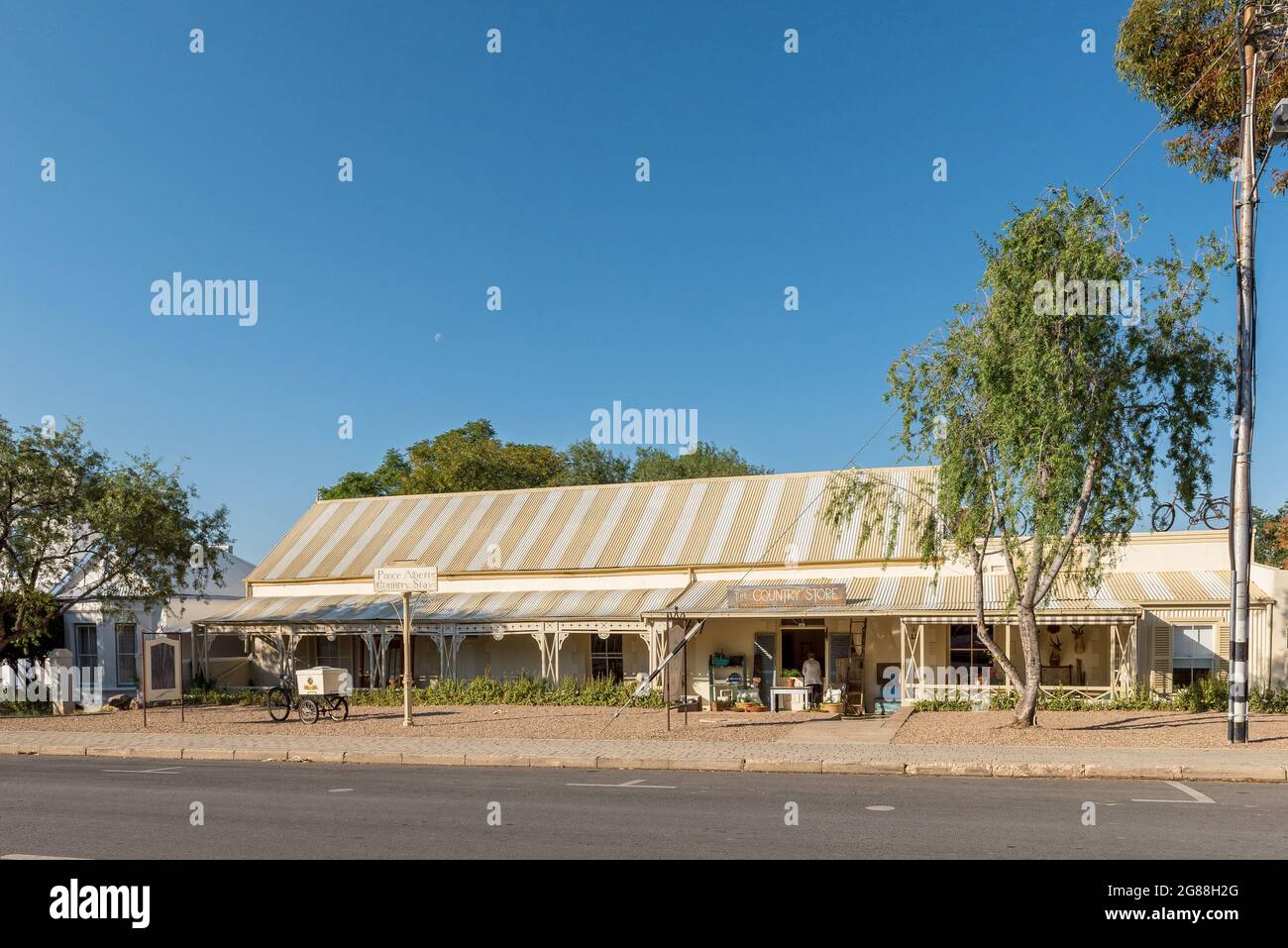 PRINCE ALBERT, SOUTH AFRICA - APRIL 20, 2021: A street scene, with a ...