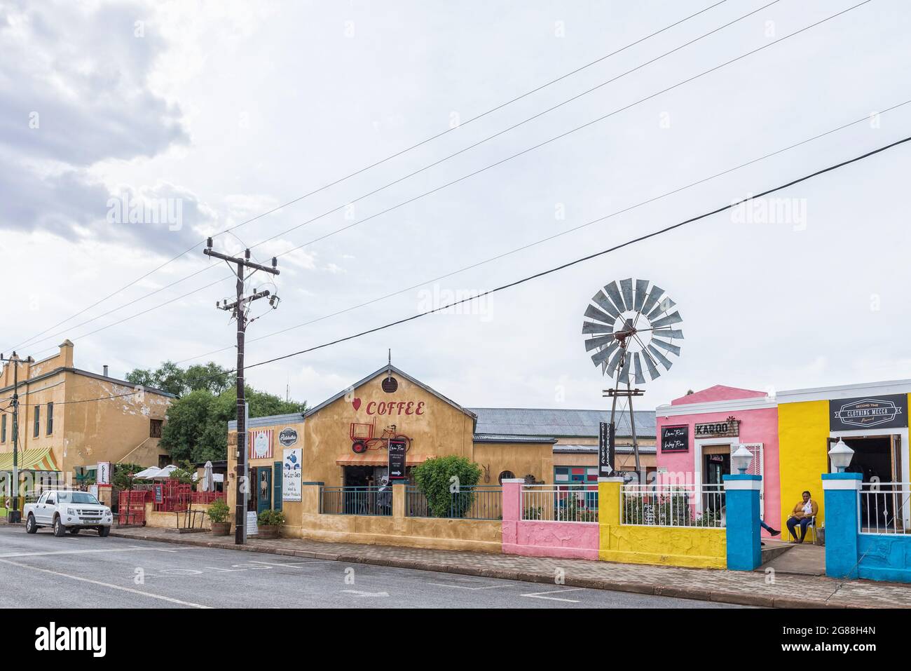 WILLOWMORE, SOUTH AFRICA - APRIL 21, 2021: A street scene, with ...