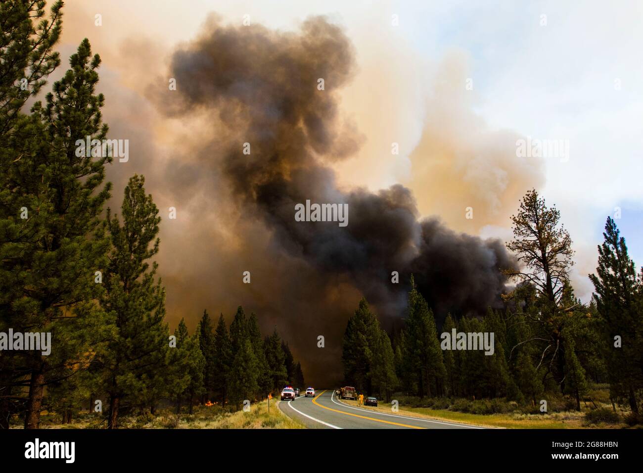 Markleeville, United States. 17th July, 2021. The Tamarack fire burns ...
