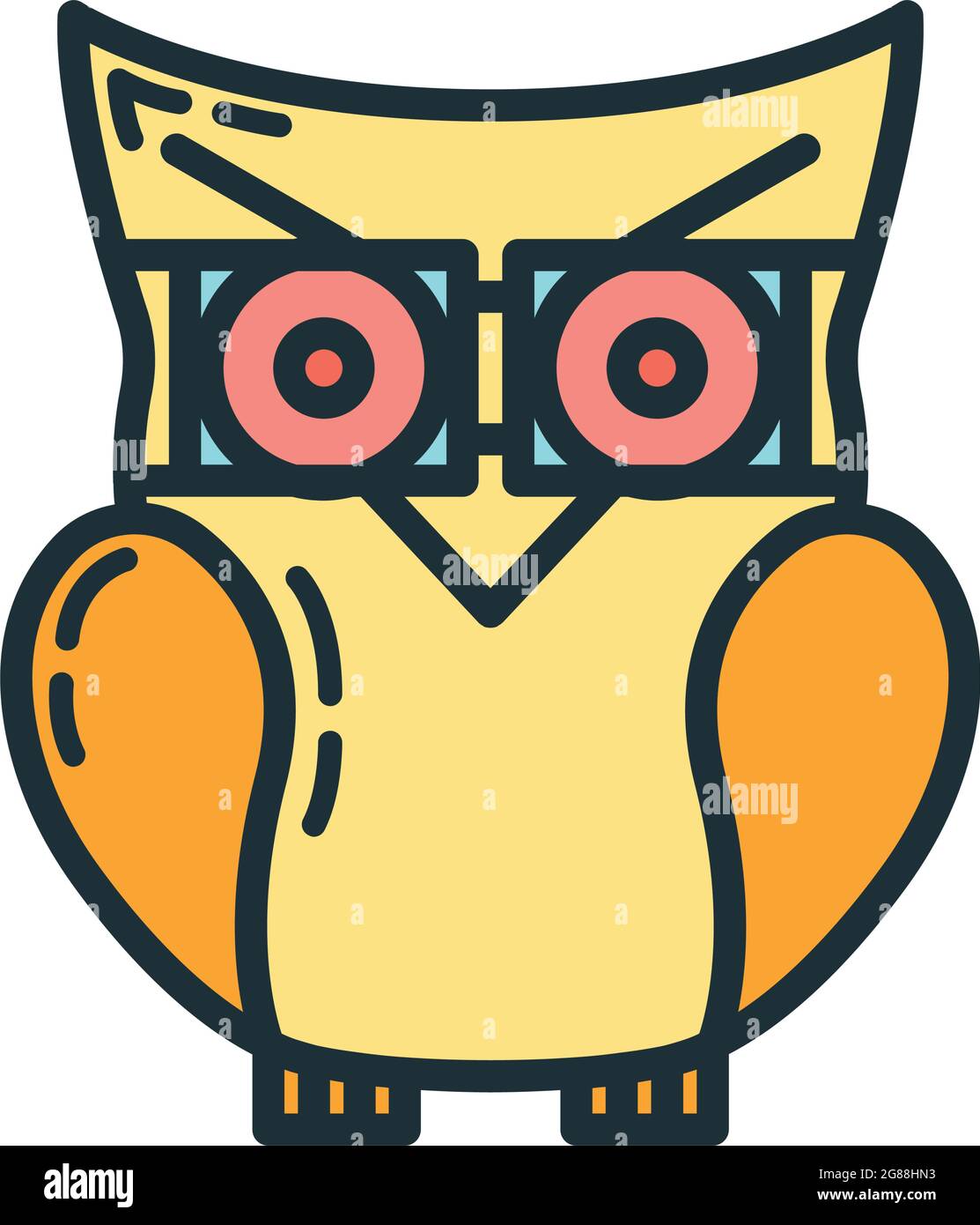 Smart knowledge owl icon, educational institution process, back to ...
