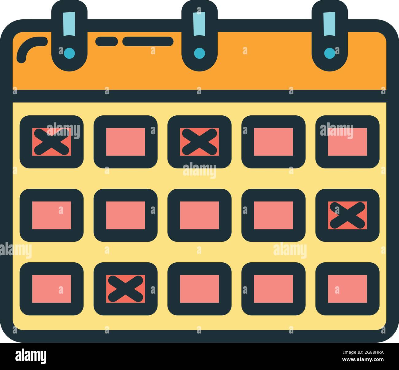 Calendar deadline time icon, educational institution process, back to ...