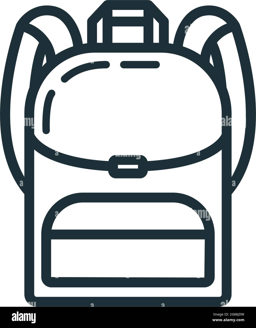 Backpack icon educational institution process, back to school outline ...