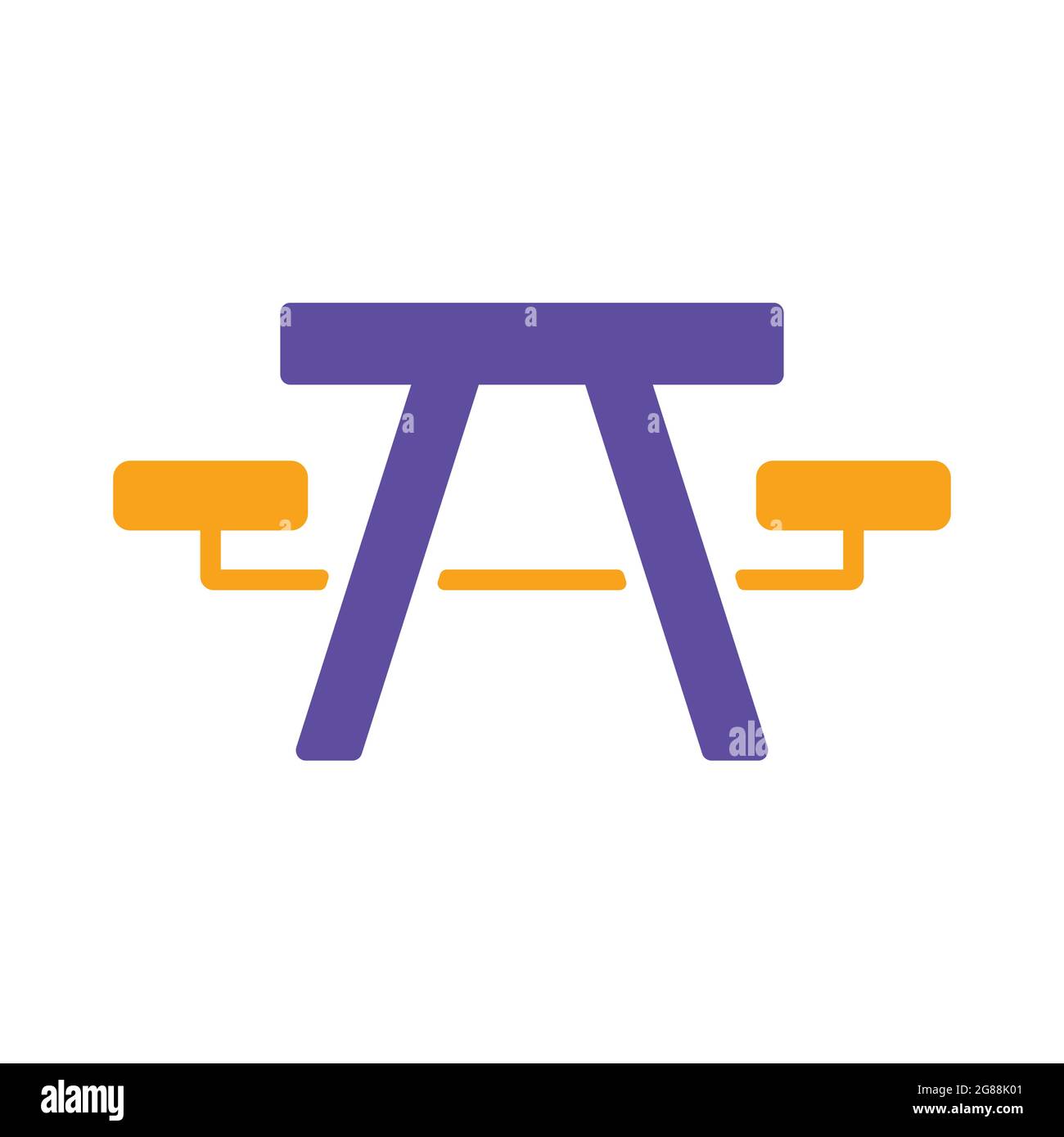Camping table wooden park bench vector glyph icon. Graph symbol for ...