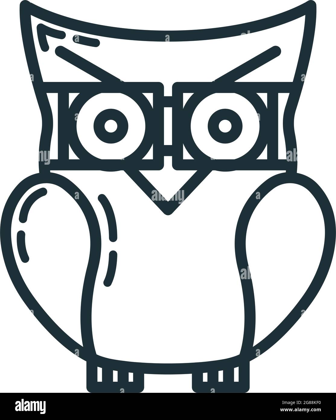 Smart knowledge owl icon, educational institution process, back to ...