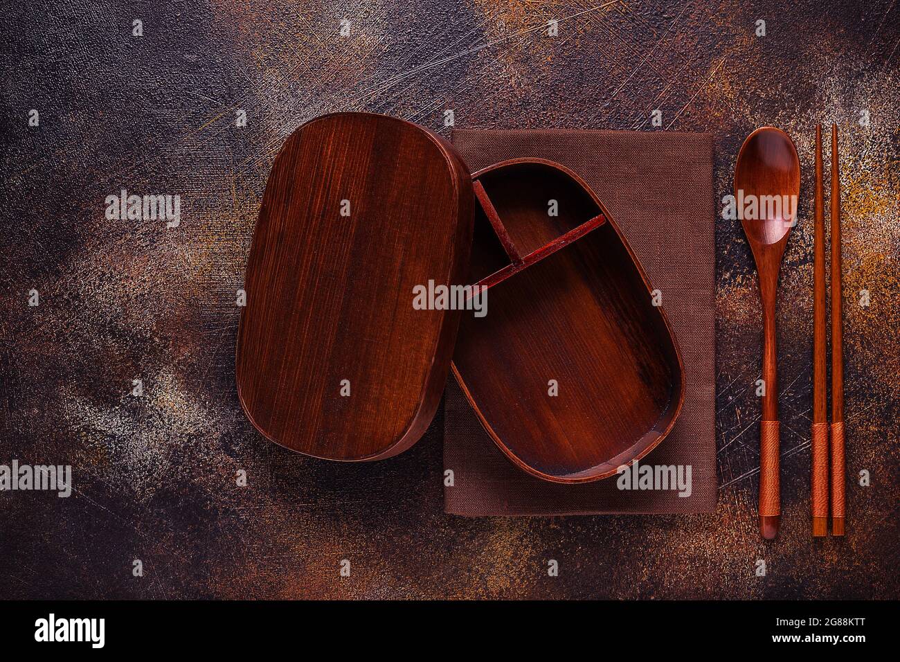 Bento box - container for lunch in the office, top view Stock Photo - Alamy