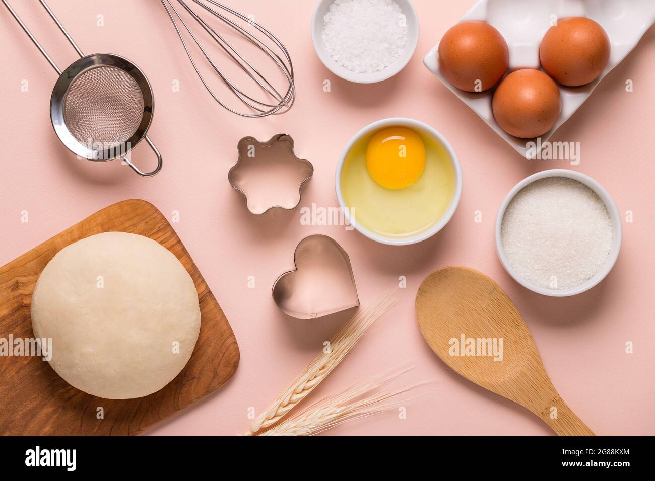 Baking or cooking background. Ingredients, kitchen items for baking ...