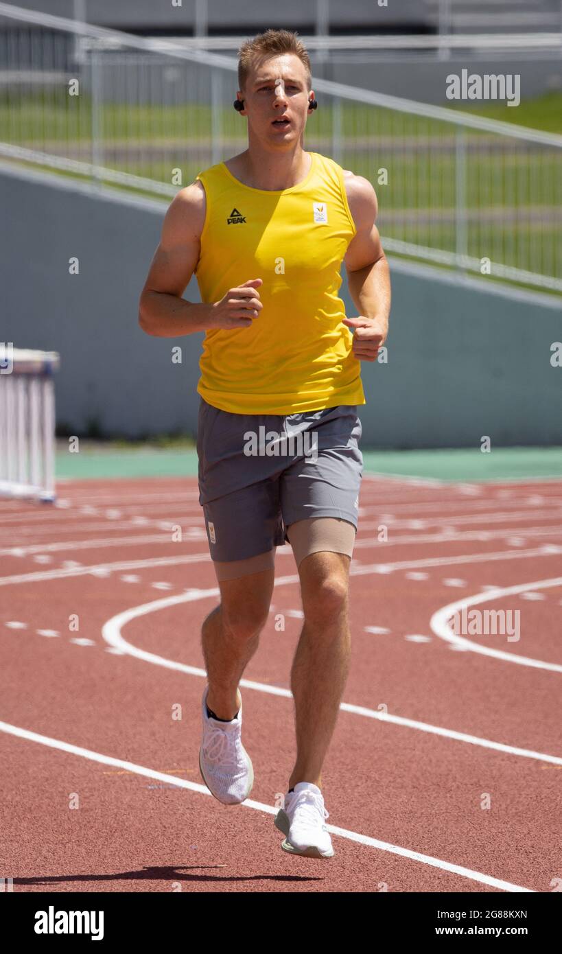 Belgian Julien Watrin pictured during a training session in preparation ...