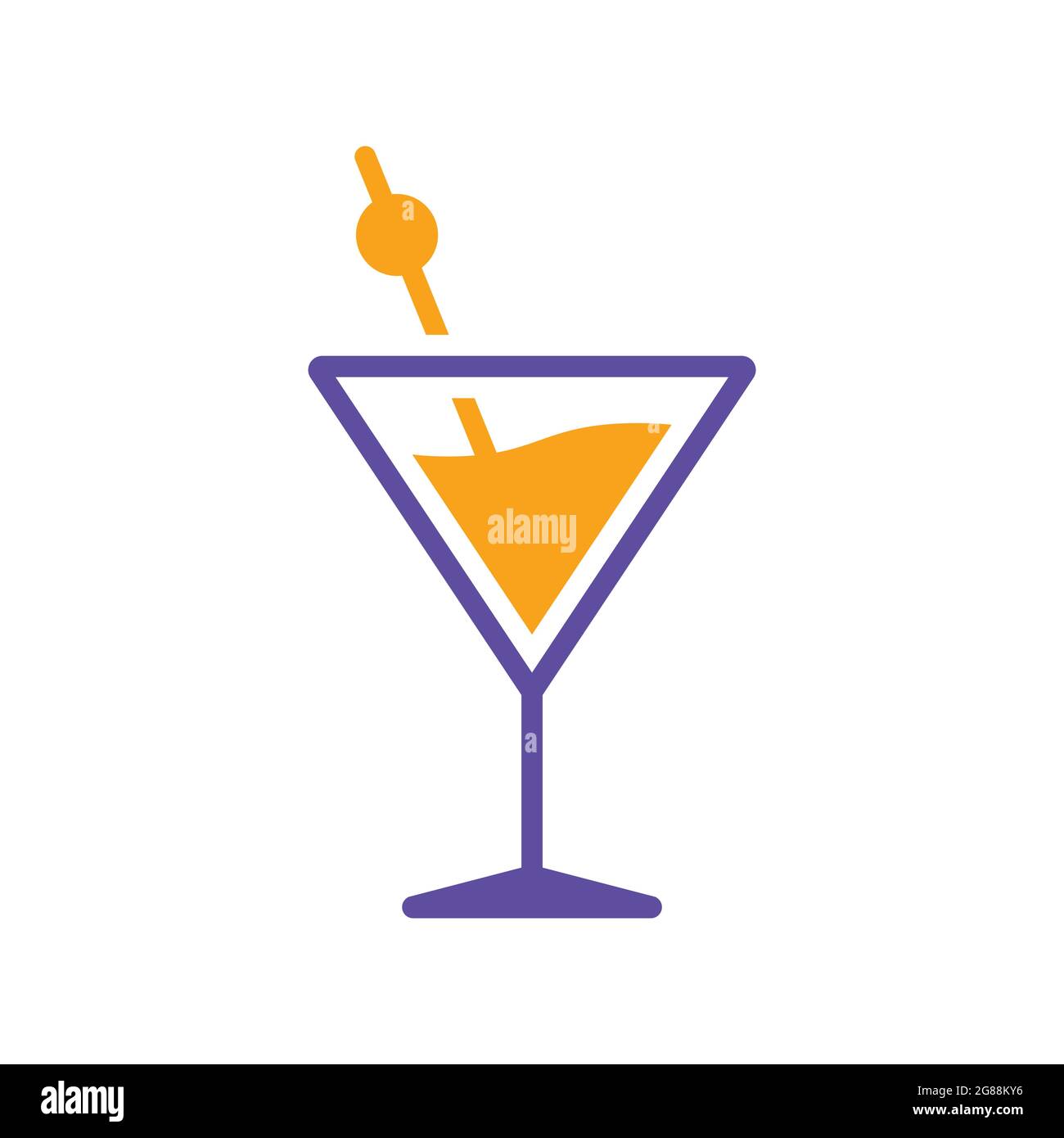 Cocktail drink glass glyph icon vector. Graph symbol for bar and cafe ...