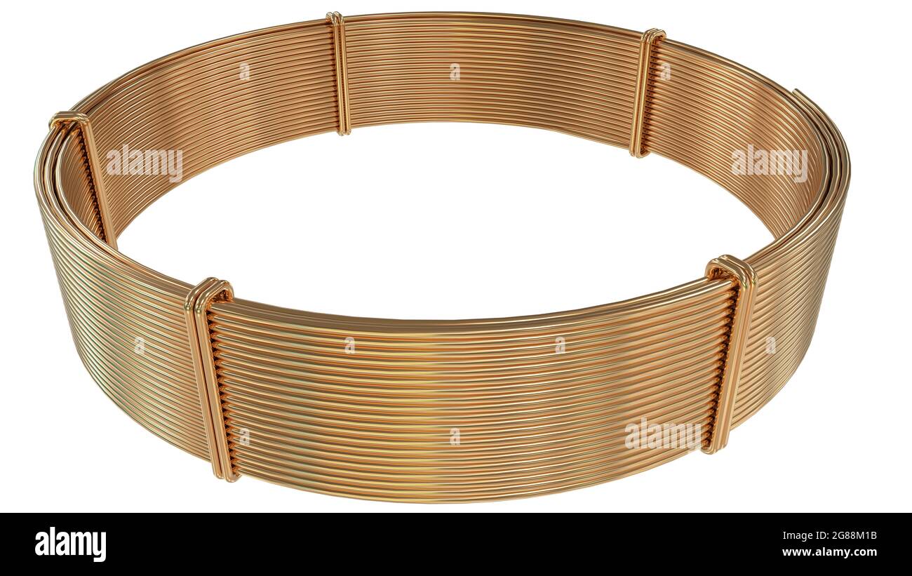 copper wire coil, isolated concept industrial 3D illustration Stock ...