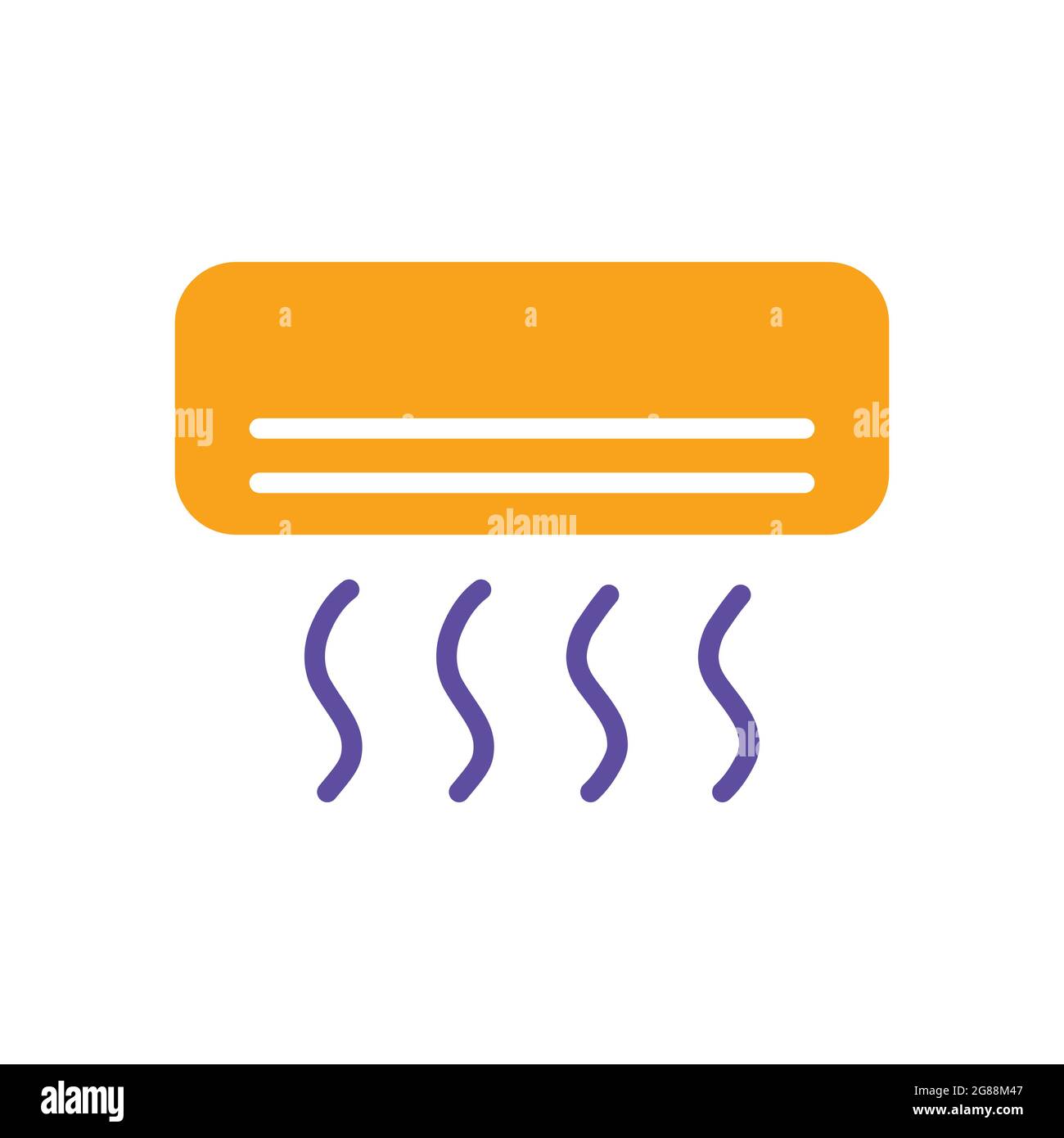Split-system air conditioner flat vector glyph icon. Graph symbol for ...