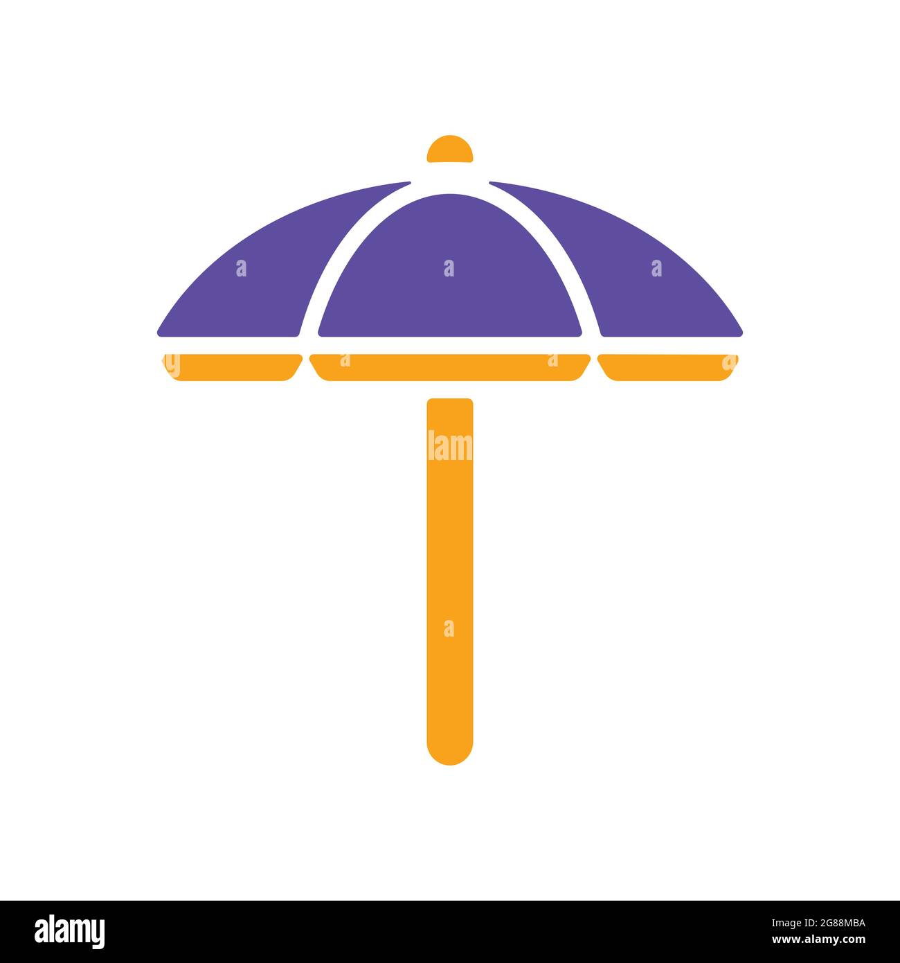Beach parasol flat vector glyph icon. Summer sign. Graph symbol for ...