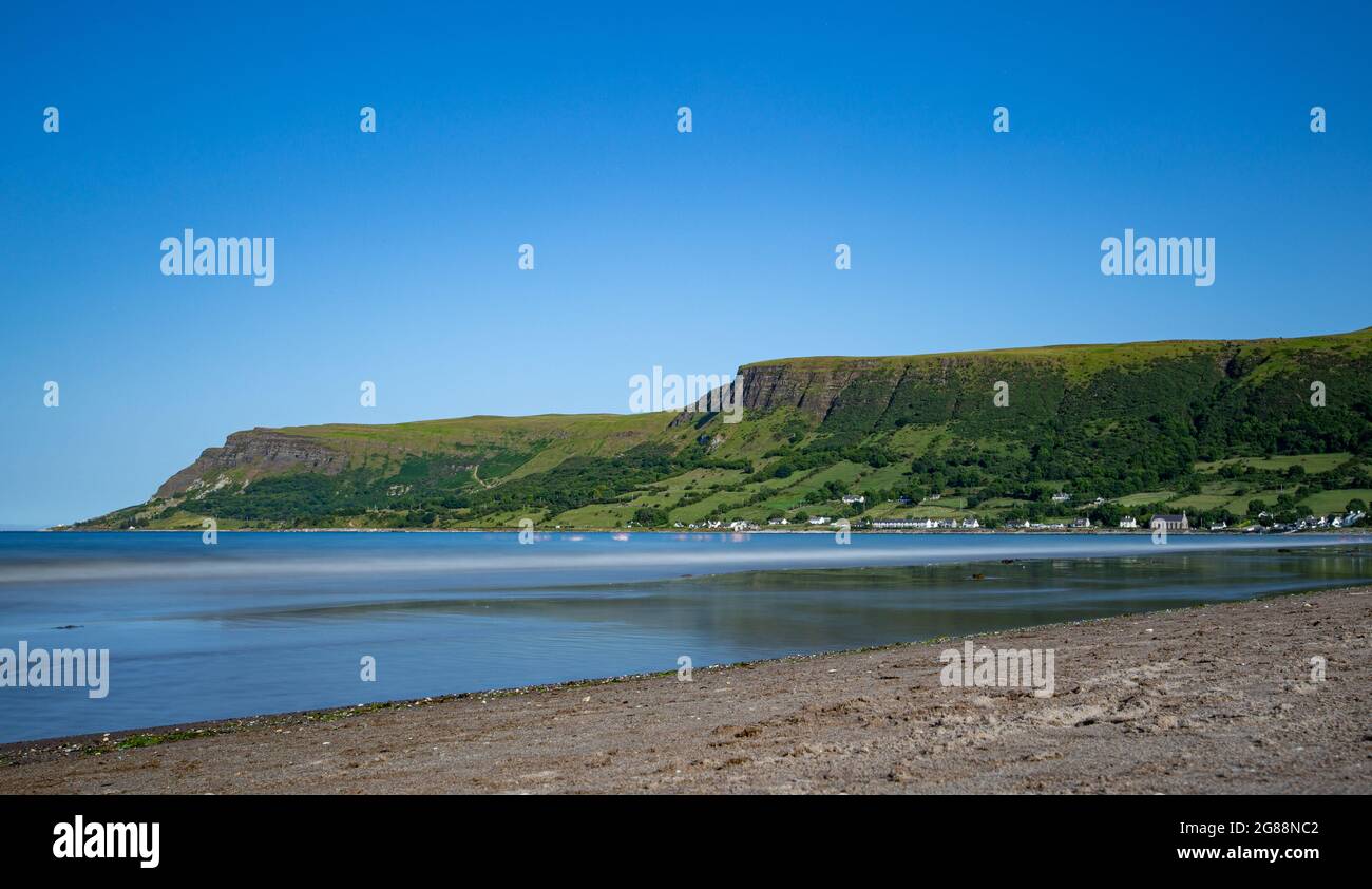 2021 July 17th. Waterfoot, County Antrim. Looking south towards ...