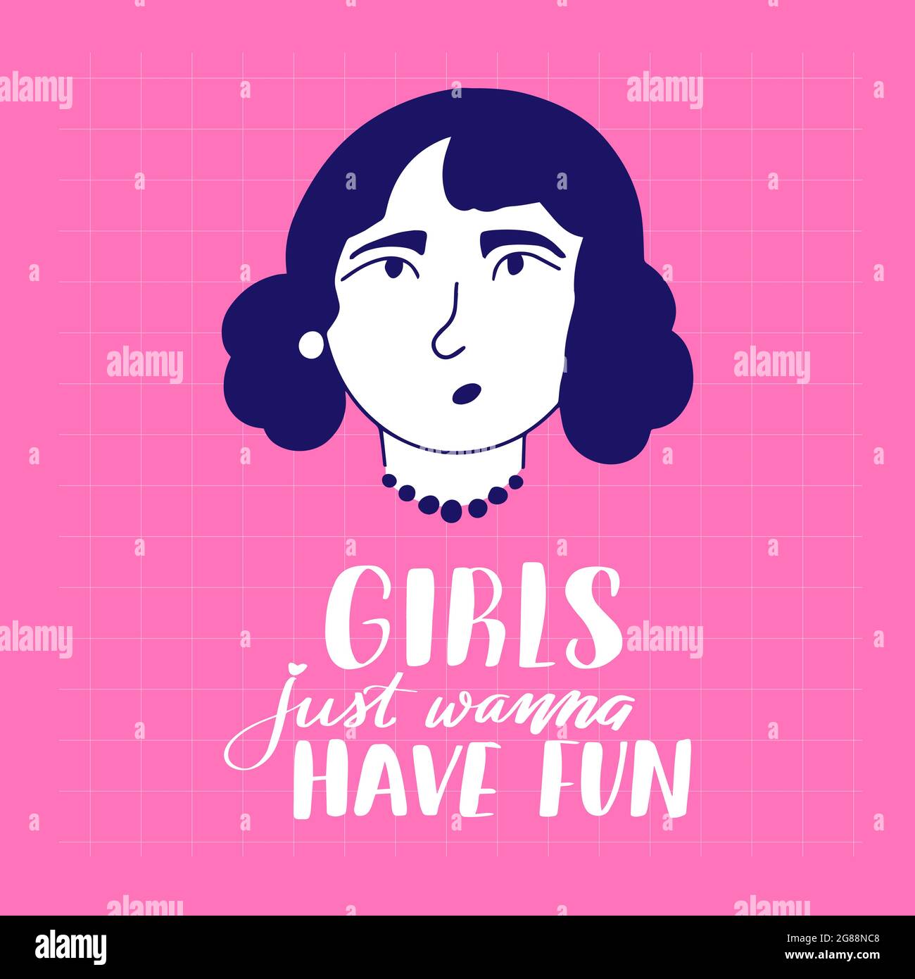 Girls just wanna have fun Vector hand drawn lettering Stock Vector ...