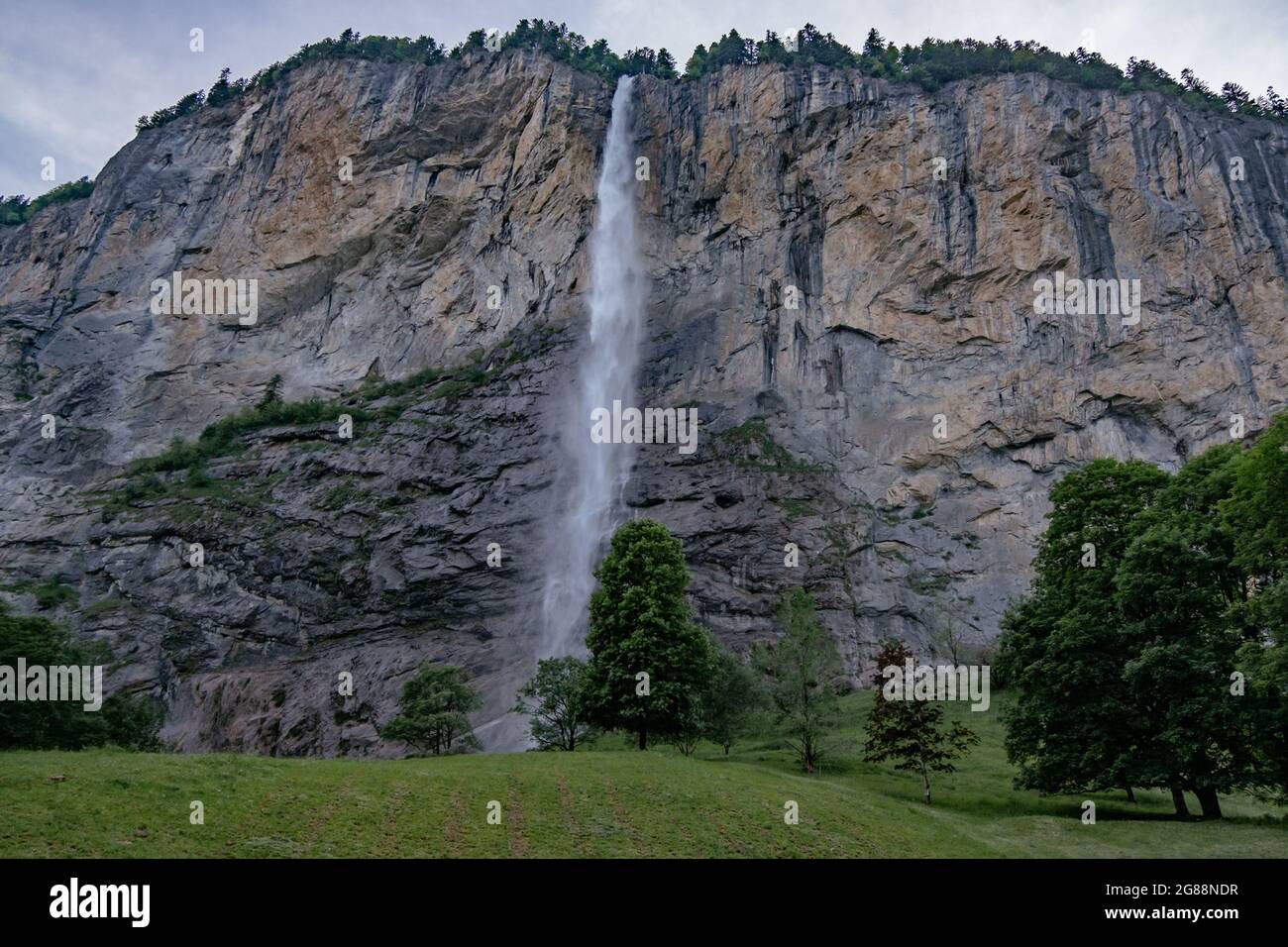 Lauterbrunnen Village with Staubbachfall Waterfall - Jungfrau Region in ...