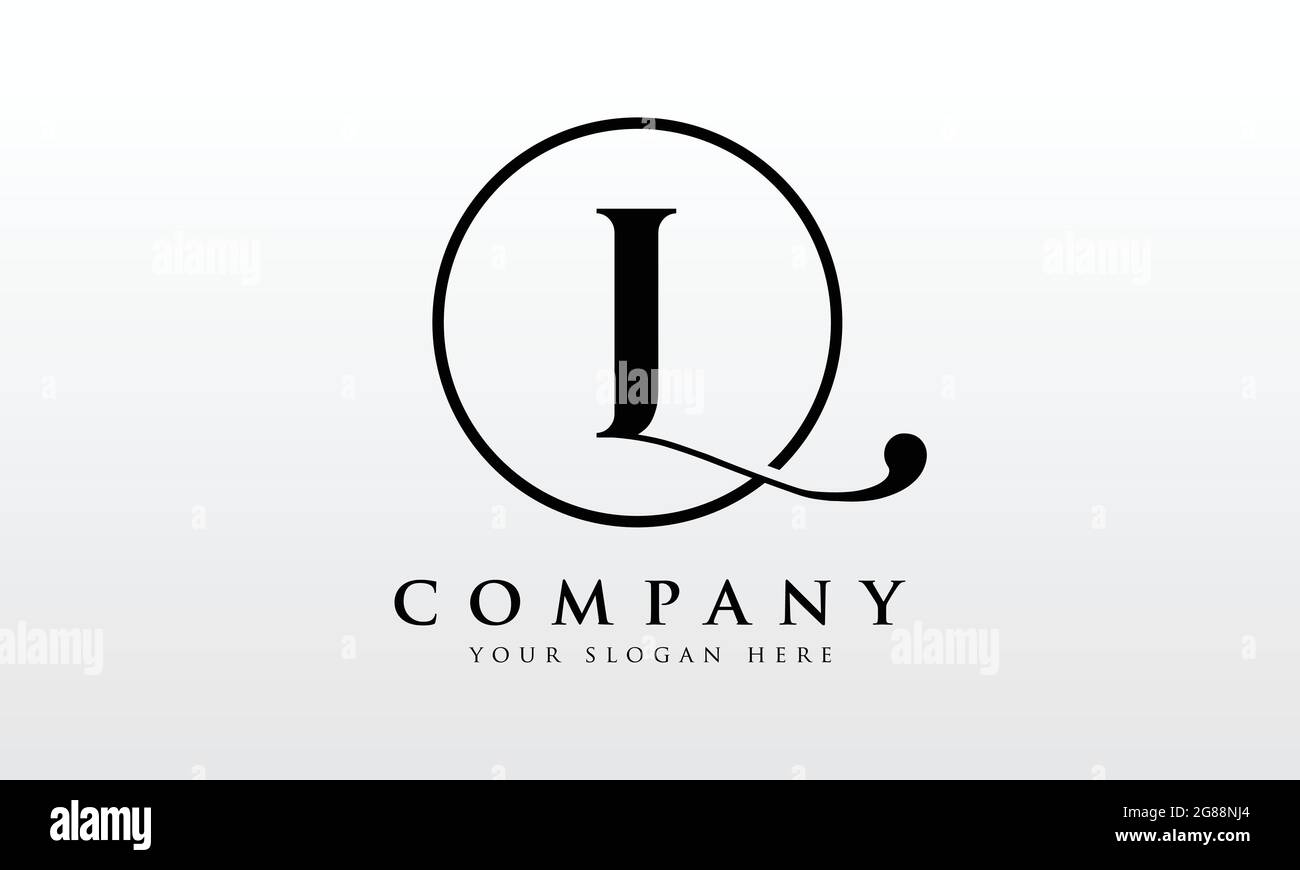 Initial L letter Black Color with White Background Logo Design vector ...