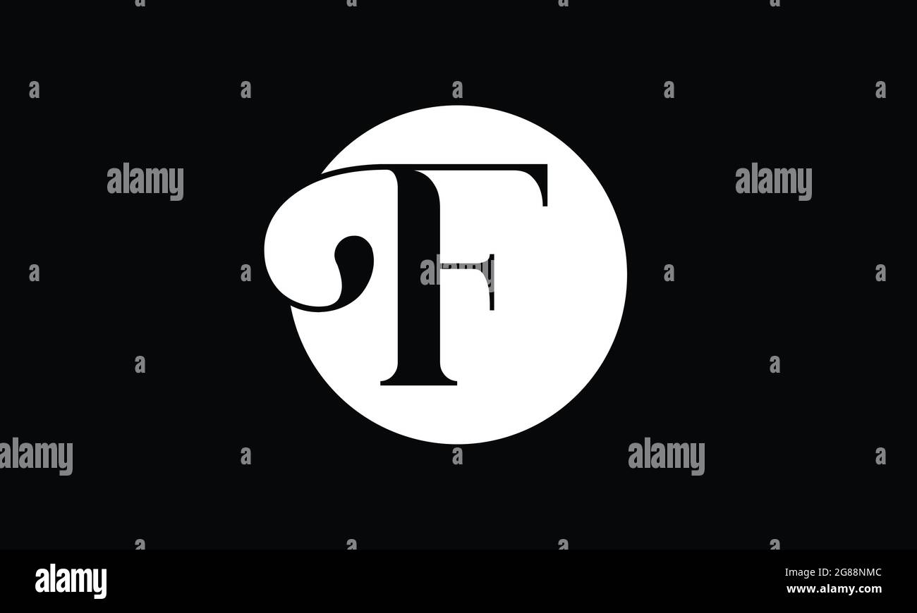 Initial F letter Black Color with White Background Logo Design vector ...