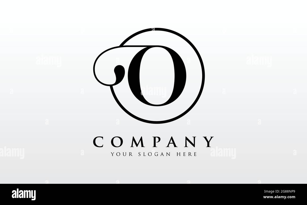 Initial O letter Black Color with White Background Logo Design vector ...