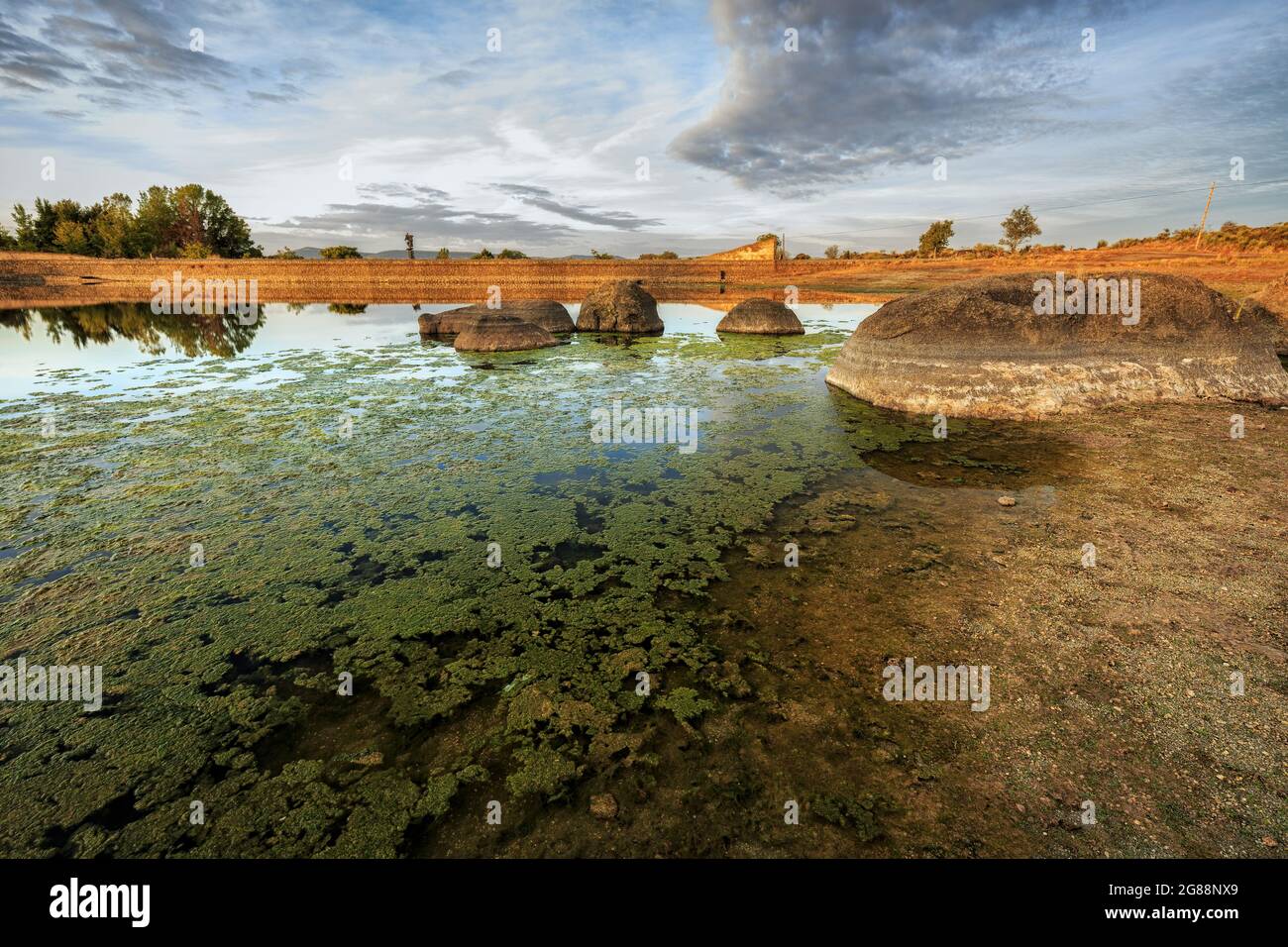 A scenery of the Natural Area of Barruecos in Extremadura, Spain Stock ...