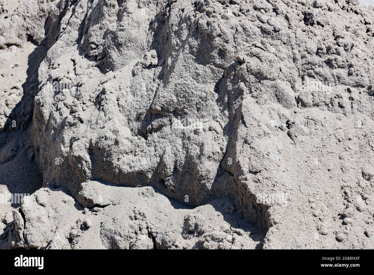 A bunch of gray sand close-up. building material. background Stock ...