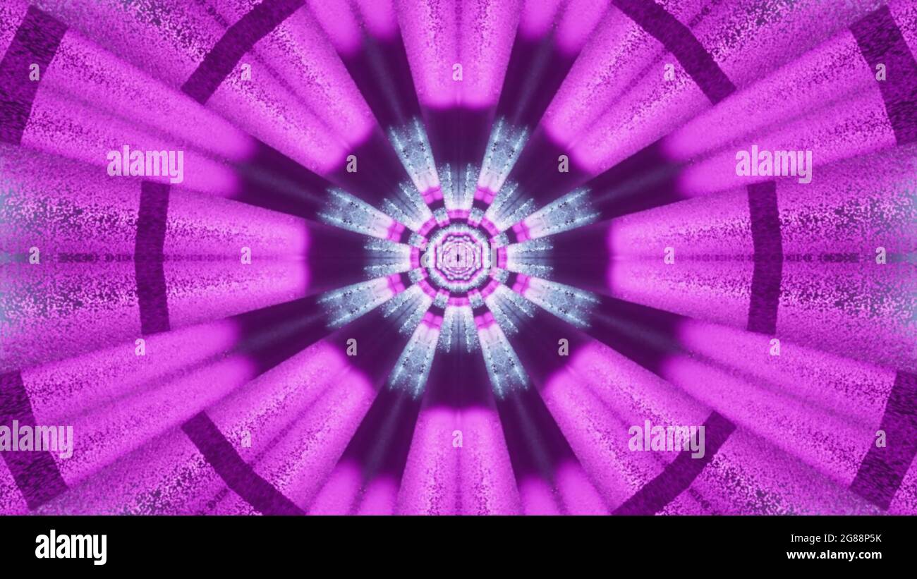 Round shaped tunnel with colorful neon illumination 4K UHD 3d ...