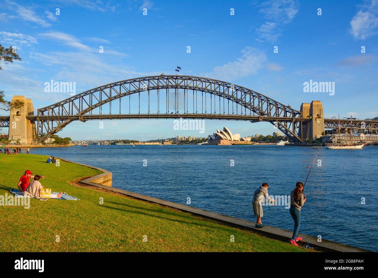 Sydney Harbour Bridge, an arch bridge across Sydney Harbour in Sydney ...