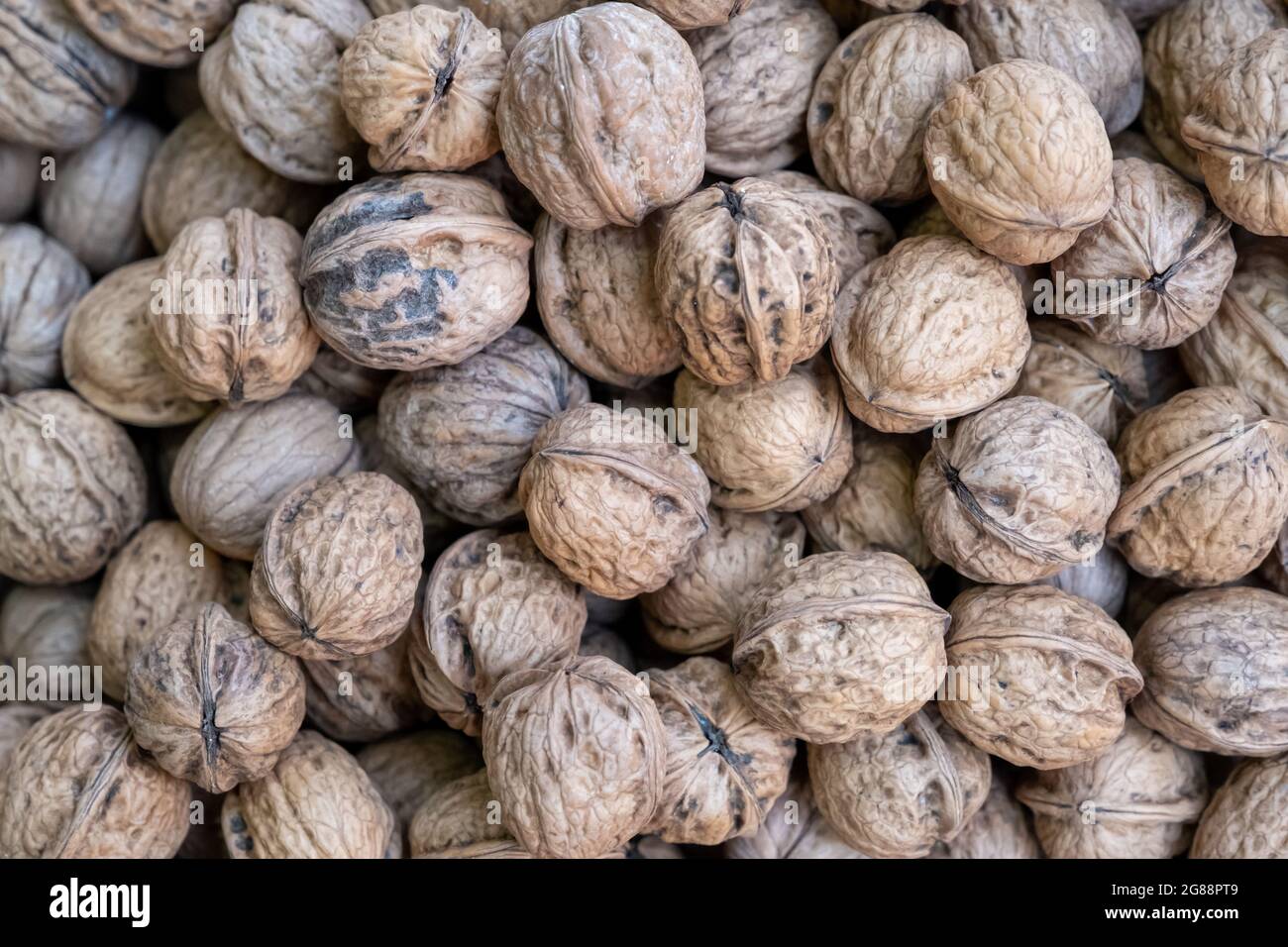 top view walnut background. Close up Stock Photo - Alamy