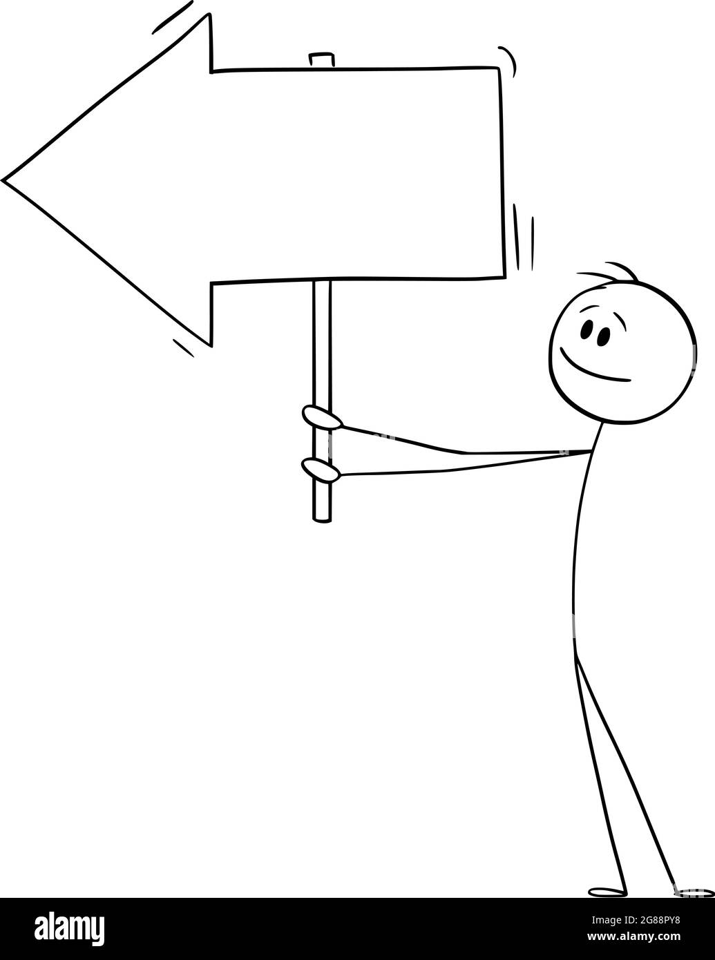 Person or Businessman Holding Empty Arrow Sign and Pointing at ...