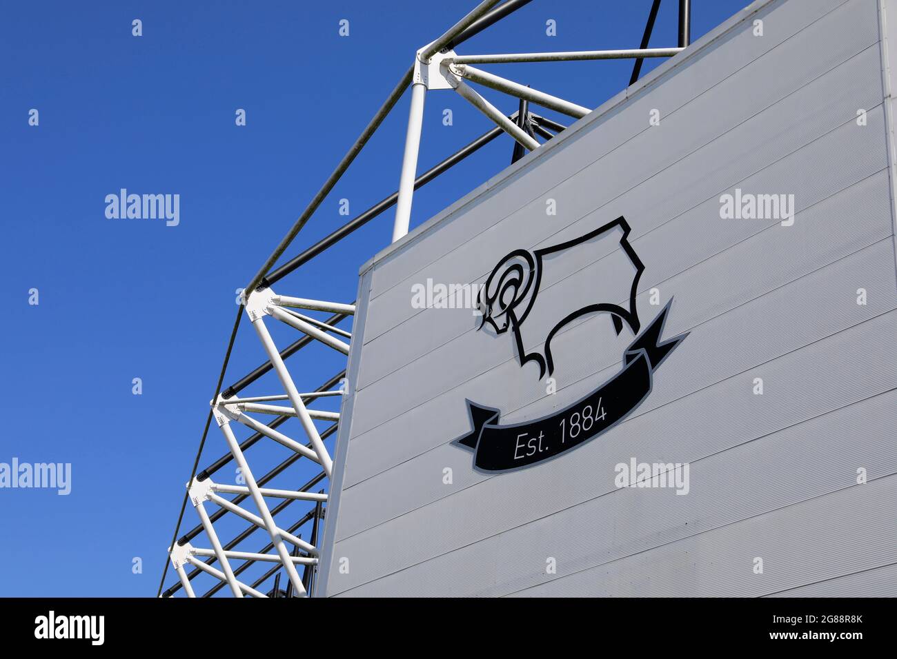 Outside Pride Park, home of Derby County Stock Photo - Alamy