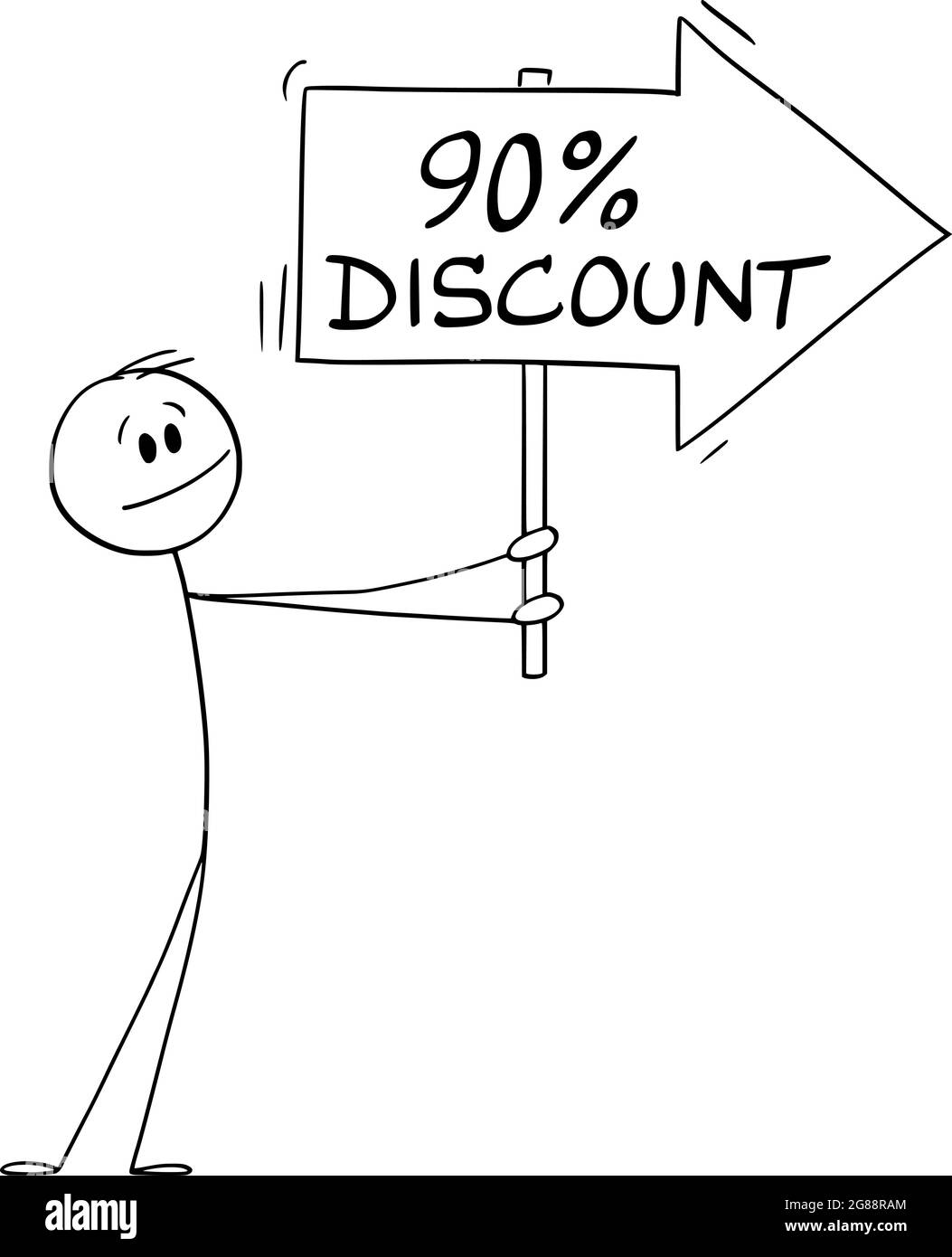 Person or Businessman Holding 90 or Ninety Percent Discount Arrow Sign ...