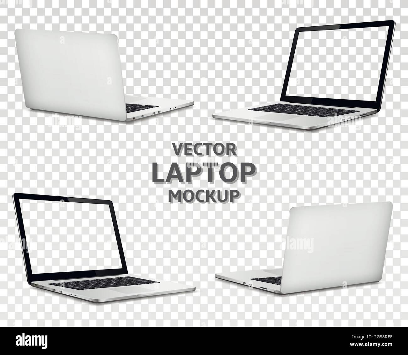 Laptops with transparent screen isolated on transparent background ...