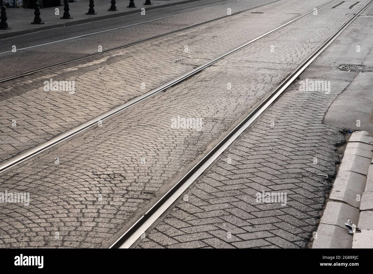 front view train track backdrop background Stock Photo - Alamy