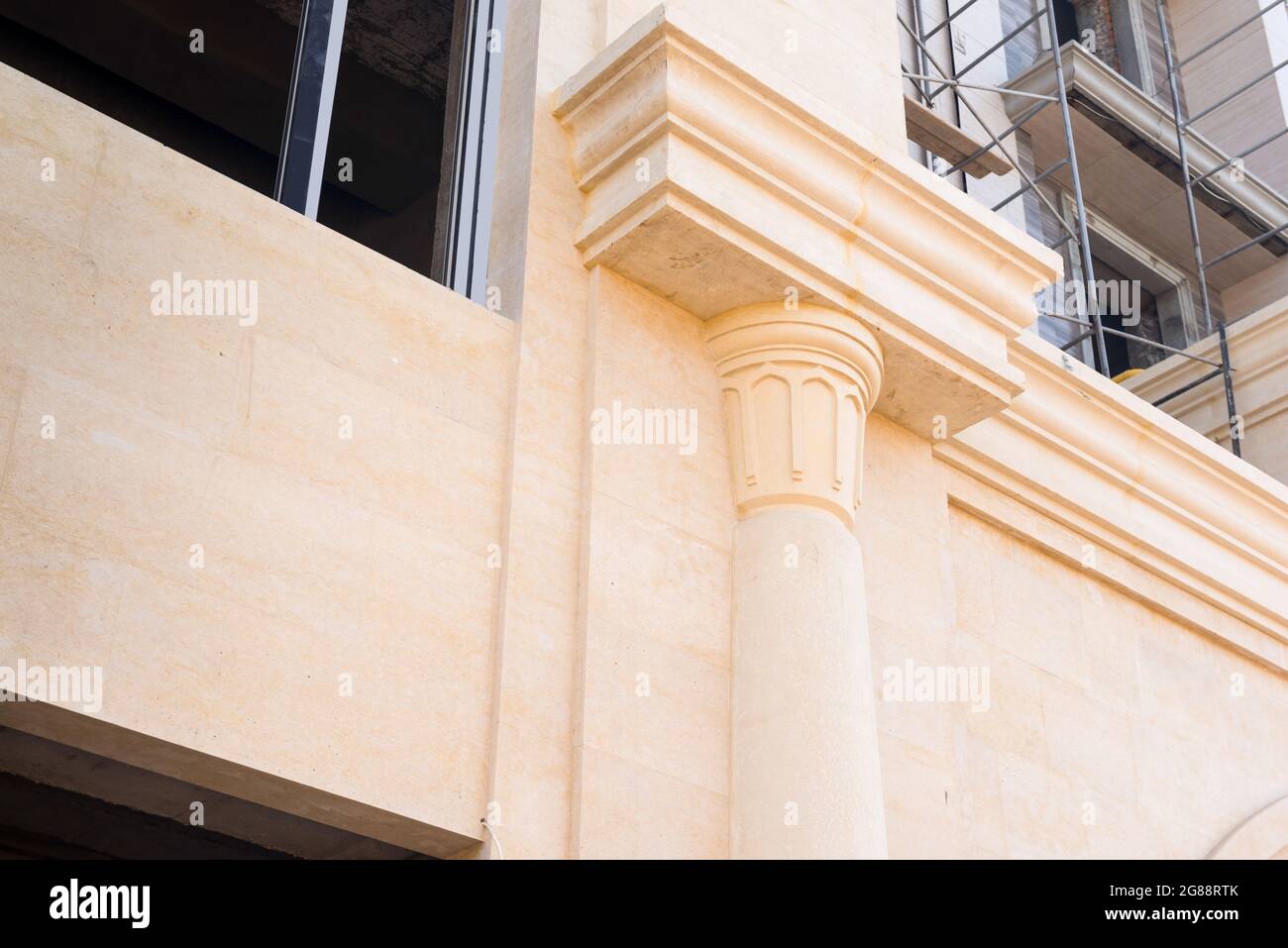 Marble column of a building under construction, details Stock Photo - Alamy