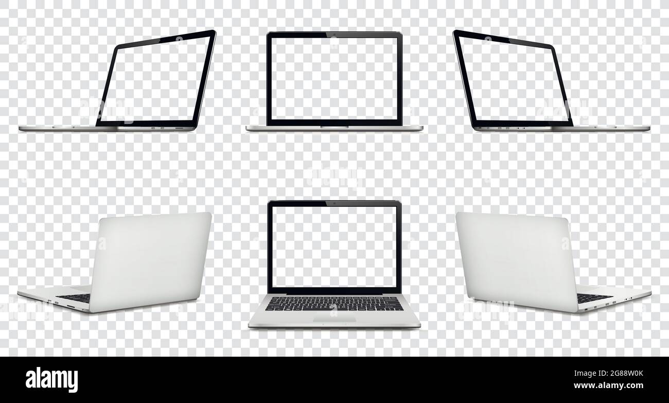 Laptop with transparent screen isolated on transparent background ...