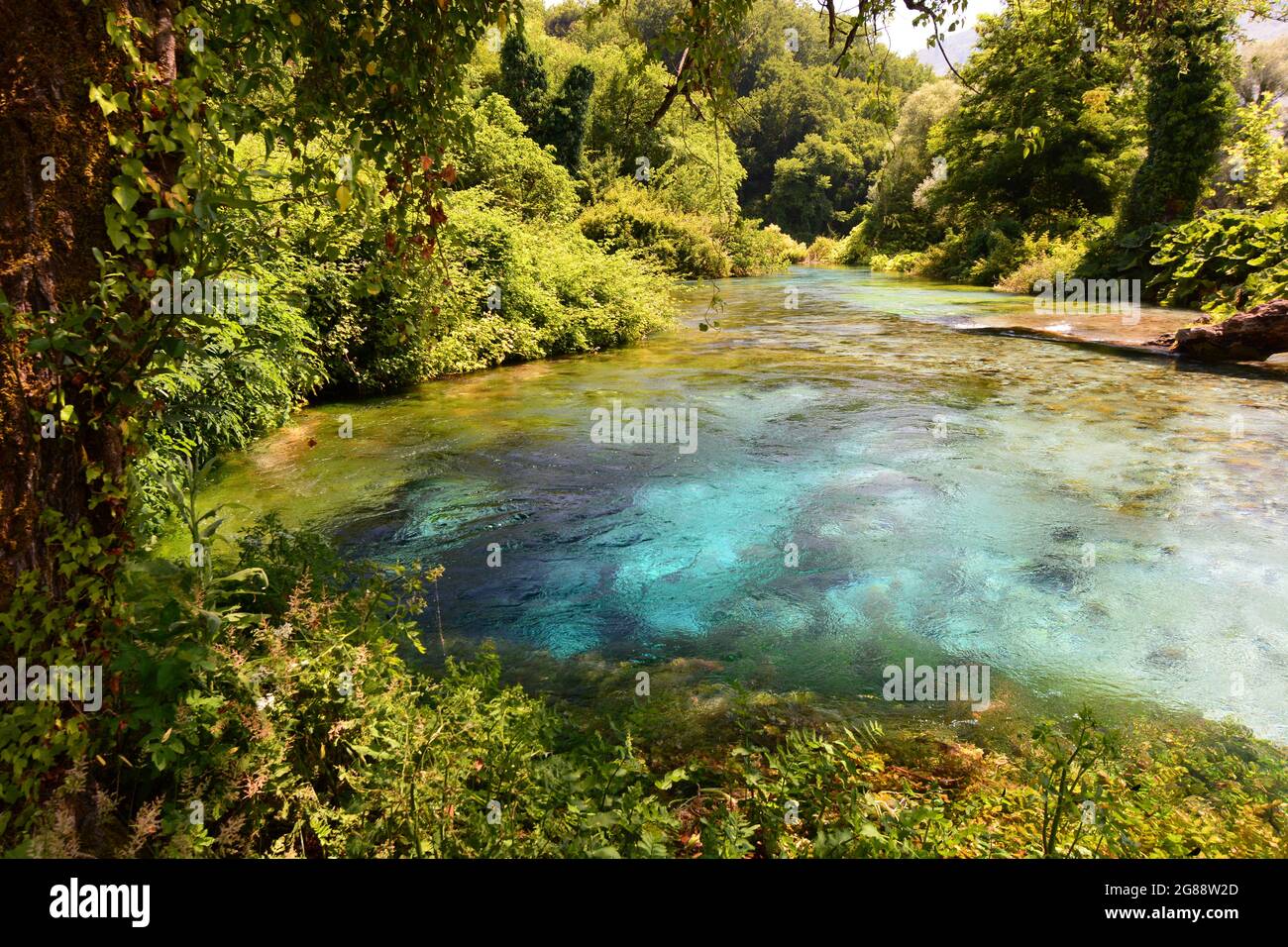 Siri y Kalter, or the Blue Hole, a water spring. Muzine. Albania Stock ...