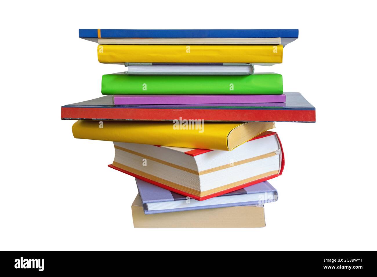 School concept. Stack of colorful books isolated on white background ...