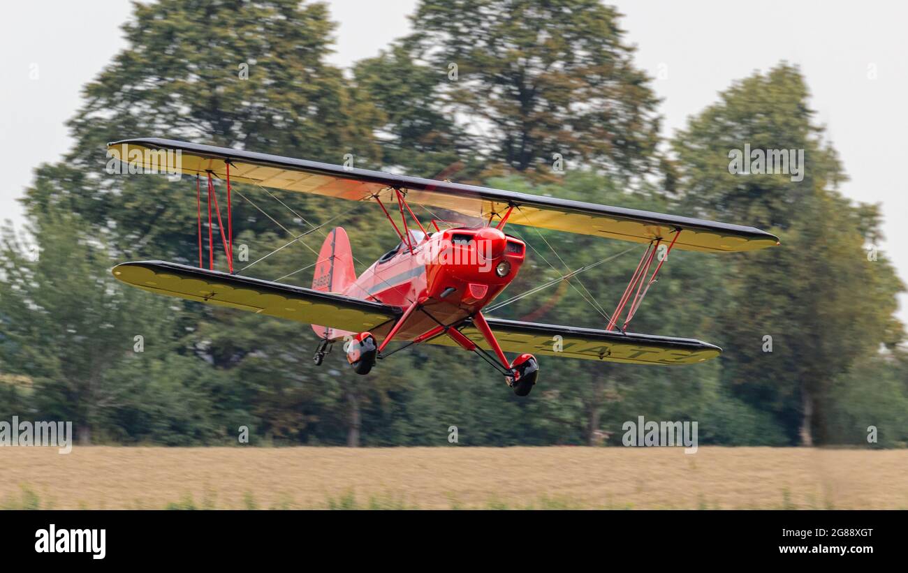Old Warden, UK - 4th August 2019: A Hatz CB-1 Biplane in flight about ...