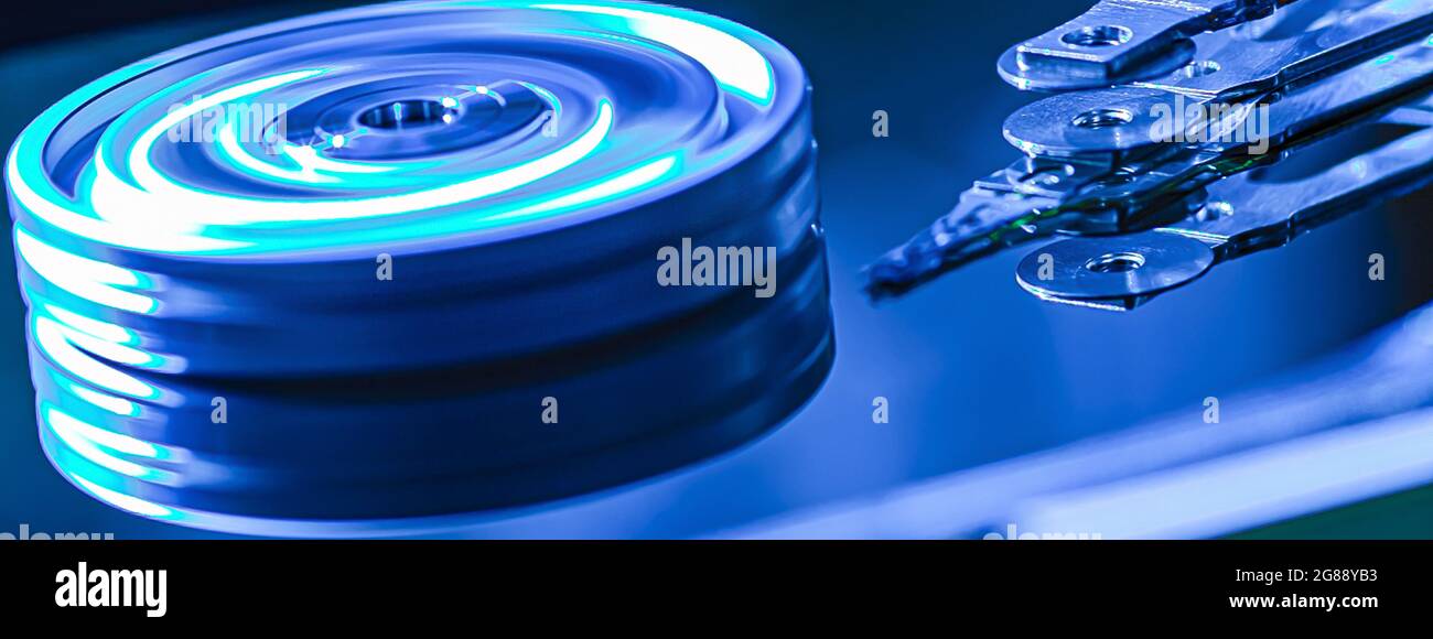 Hard disk detail, banner image with copy space Stock Photo - Alamy