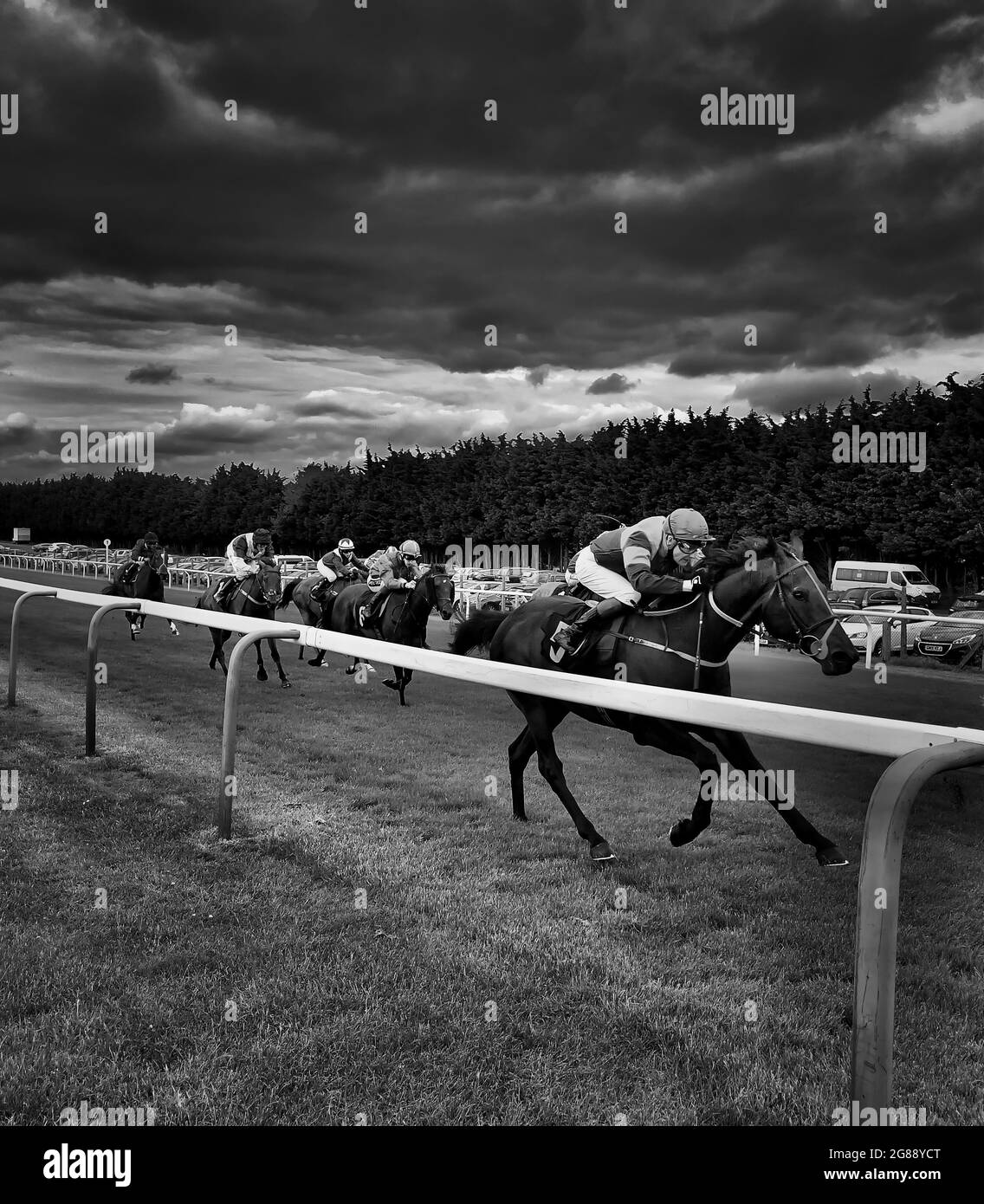 Race Day BW Stock Photo - Alamy