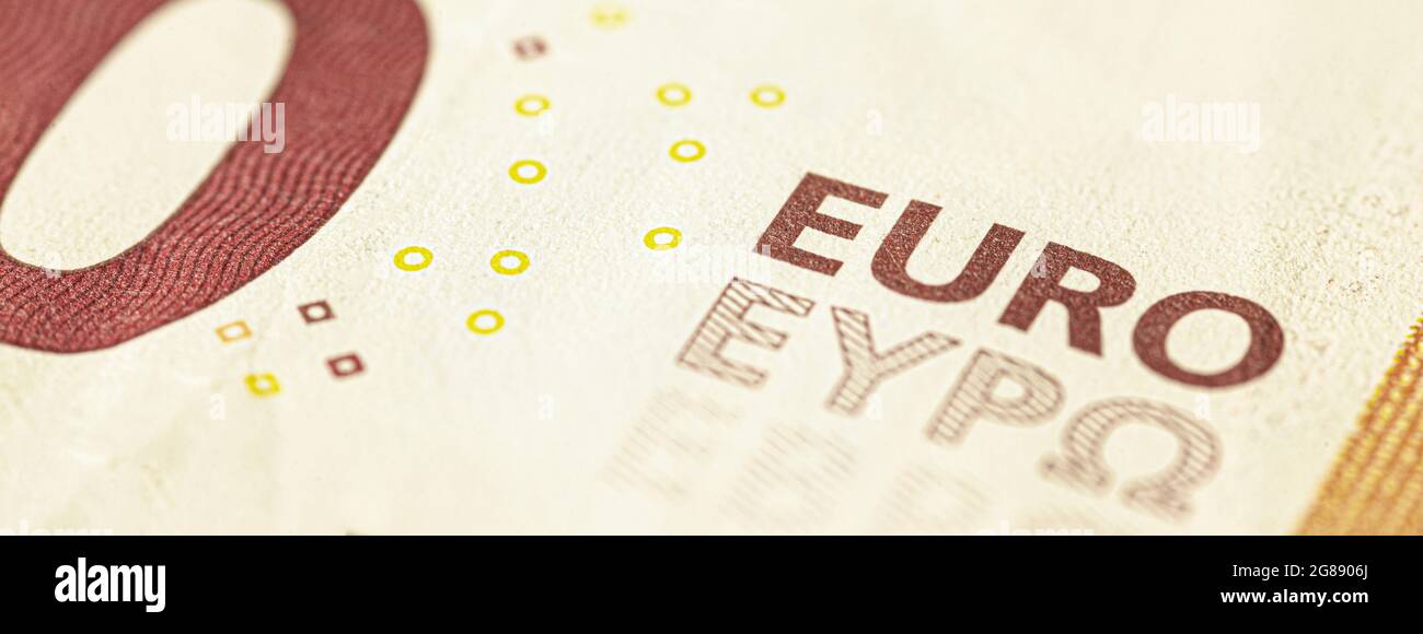 Euro bill detail, banner image with copy space Stock Photo - Alamy