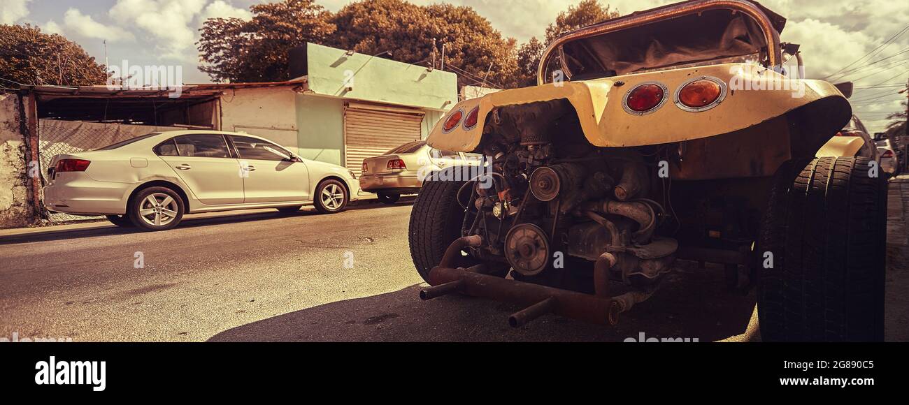 Dune buggy detail, banner image with copy space Stock Photo - Alamy