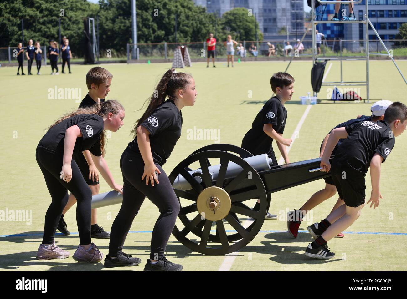 Plymouth, UK. 18th July, 2021. Future Fit Junior Field Gun tournament ...