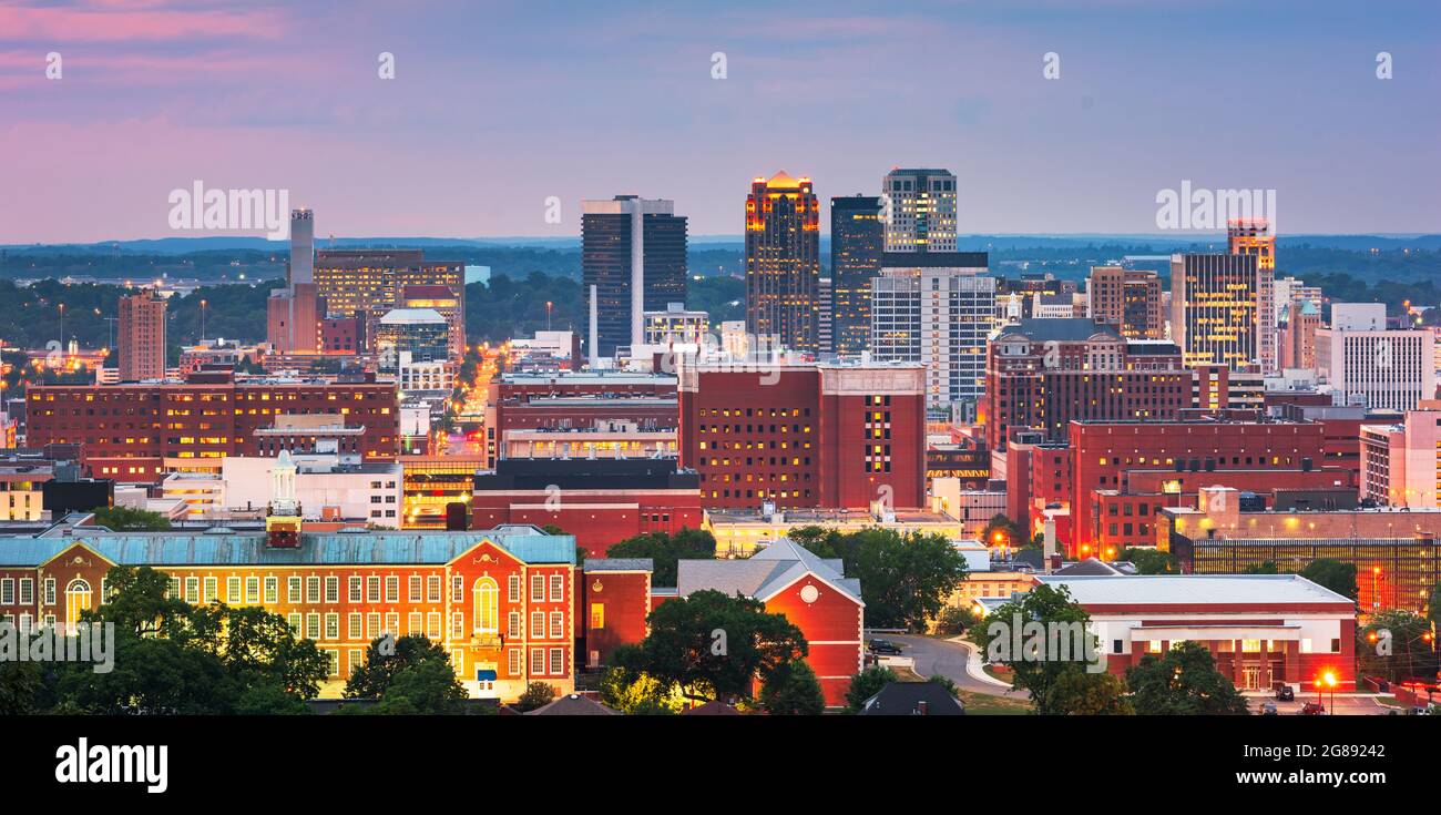 Birmingham, Alabama, USA downtown city skyline at dusk Stock Photo - Alamy