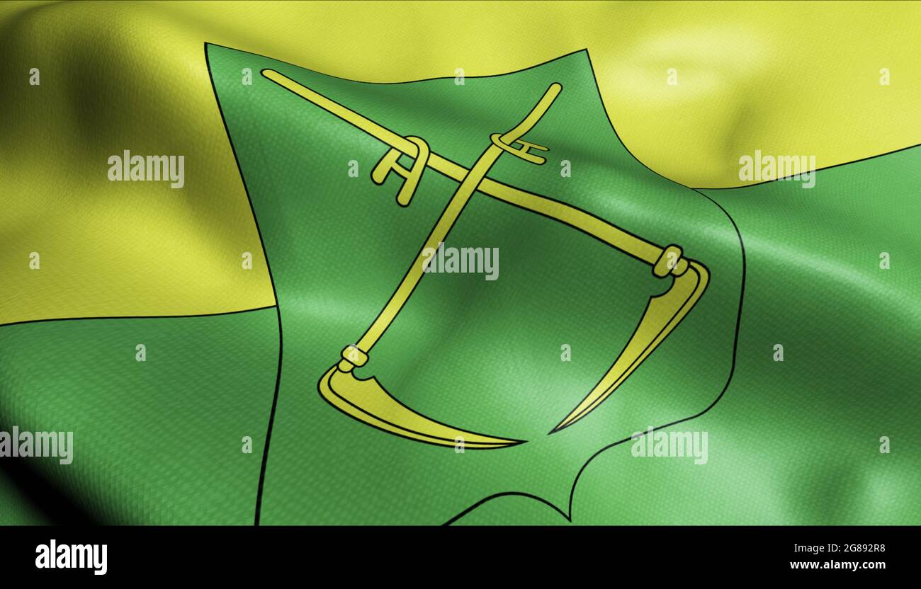 3D Illustration of a waving Belarus city flag of Syanno Stock Photo - Alamy