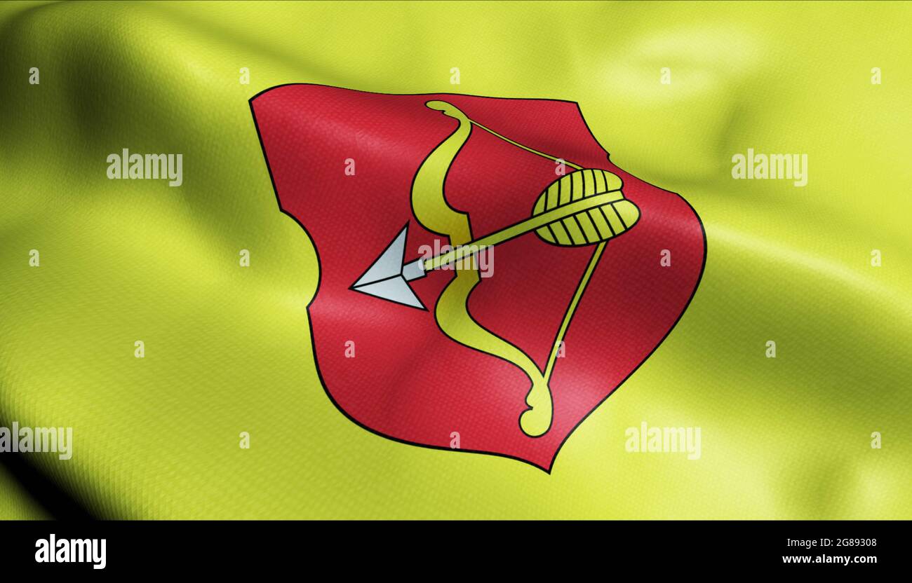 3D Illustration of a waving Belarus city flag of Pinsk Stock Photo - Alamy