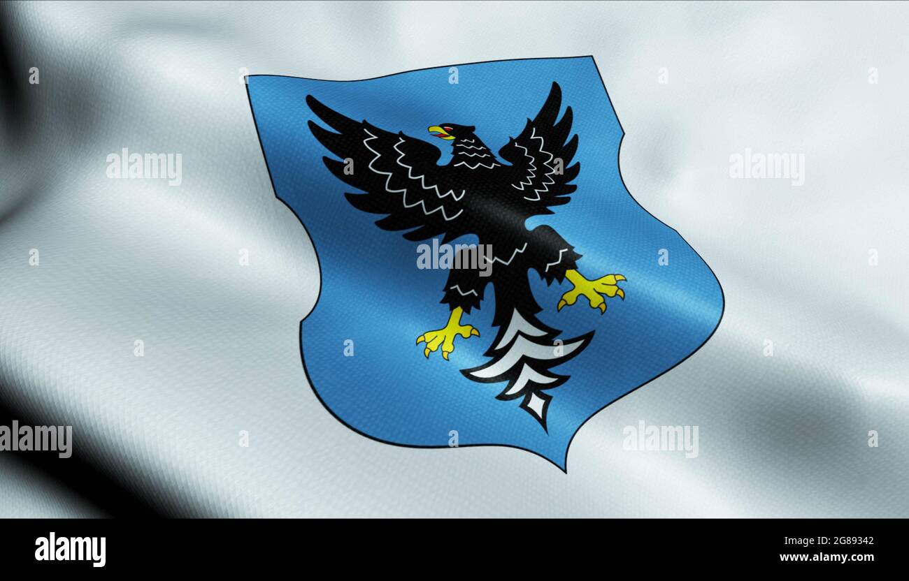 3D Illustration of a waving Belarus city flag of Mazyr Stock Photo - Alamy